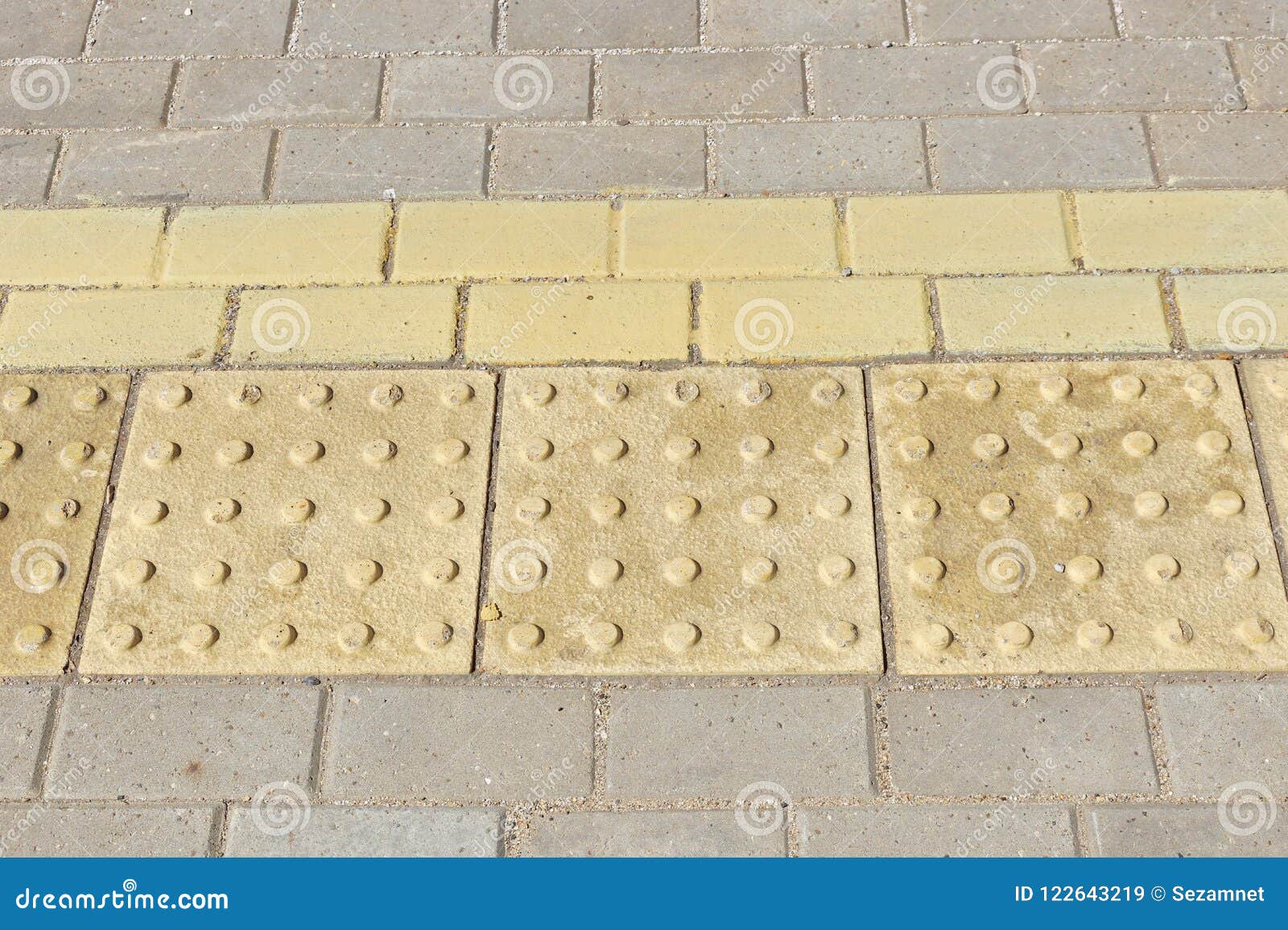 Yellow Tactile Path For People With Disabilities On The Railway Royalty ...