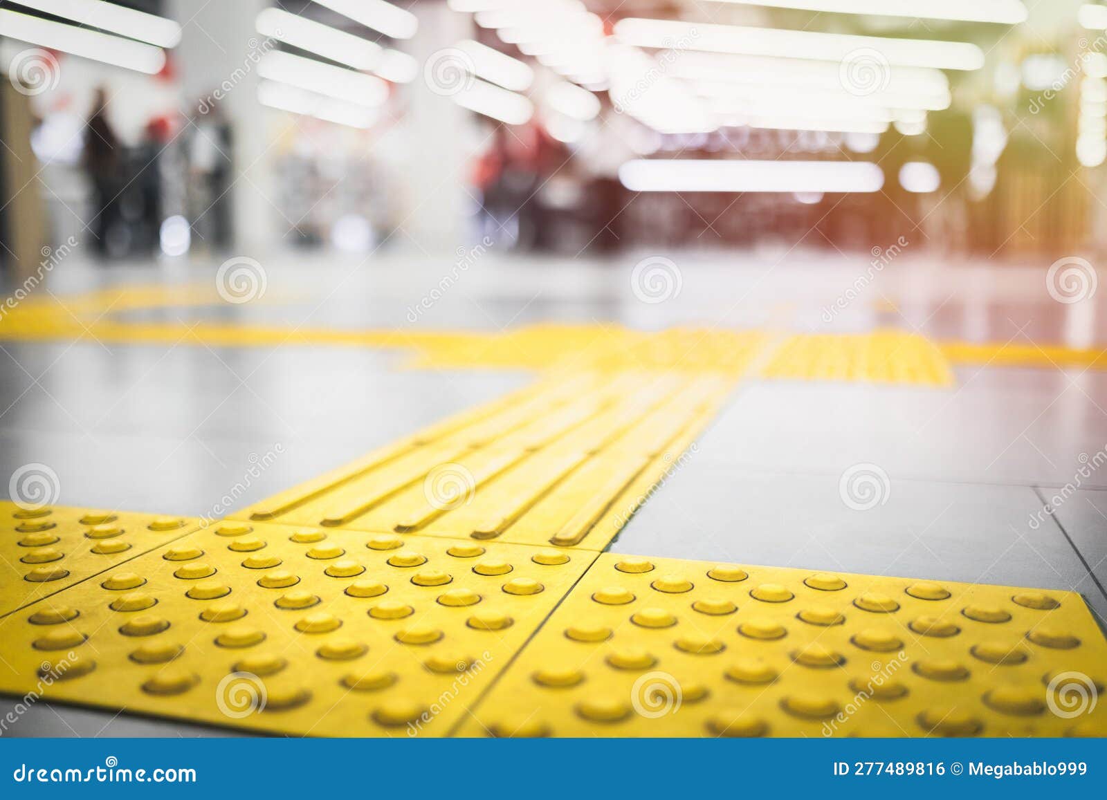 Yellow Tactile Path For People With Disabilities On The Railway Royalty ...