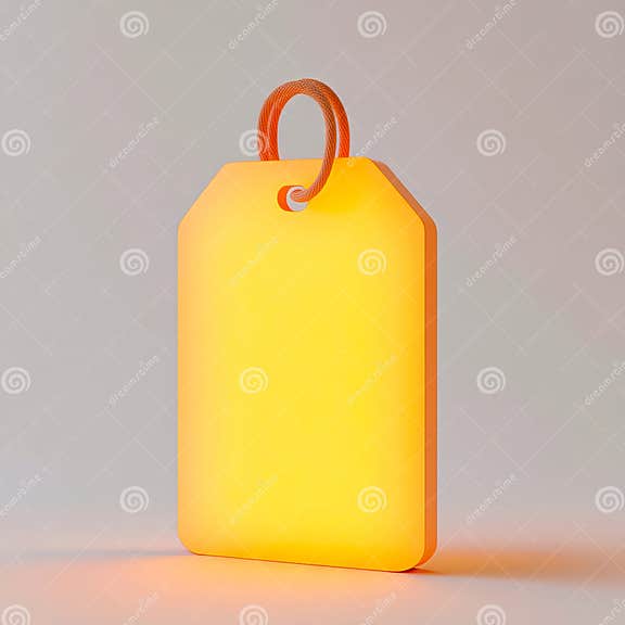 A Yellow Tag with a String Attached To it Stock Illustration ...