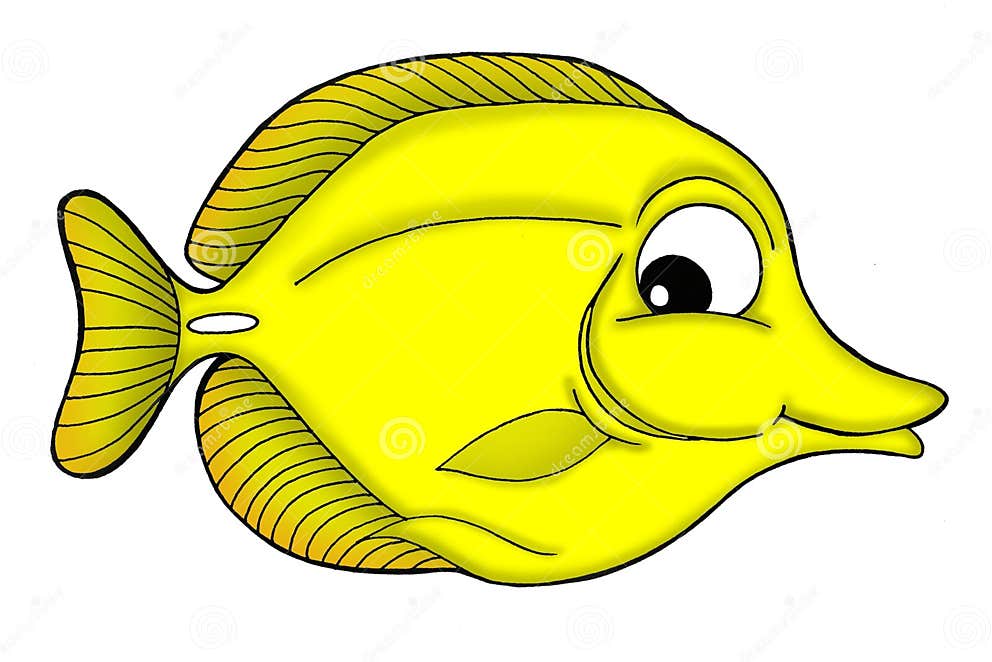 Yellow tang fish stock illustration. Illustration of happiness - 5334029