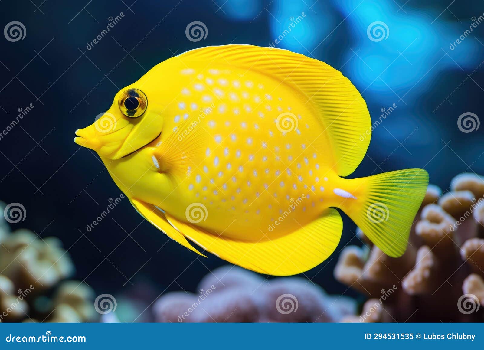 Yellow Tang Fish on Coral Reef Stock Illustration - Illustration of ...