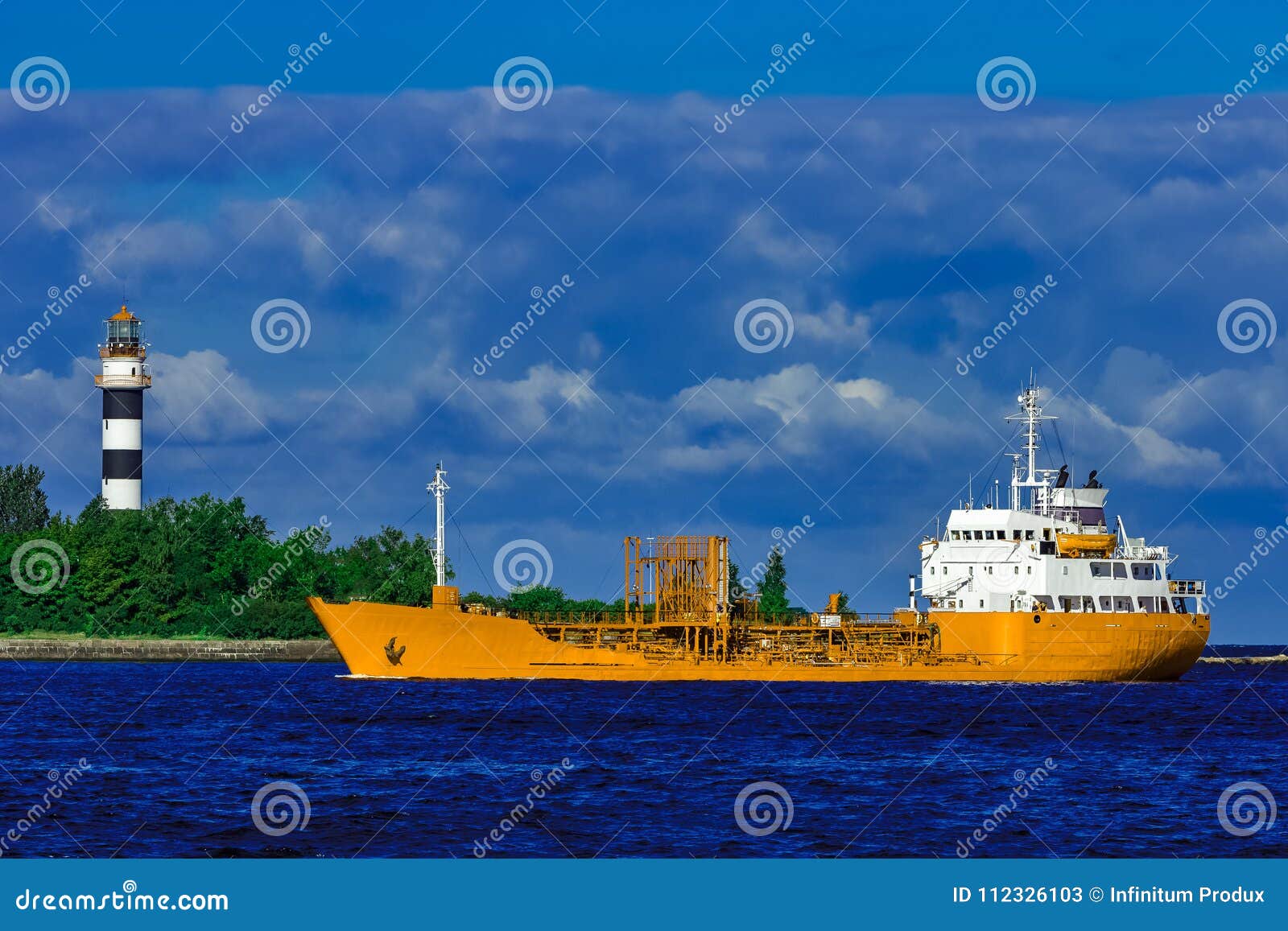 Yellow tanker ship stock image. Image of large, petroleum - 112326103