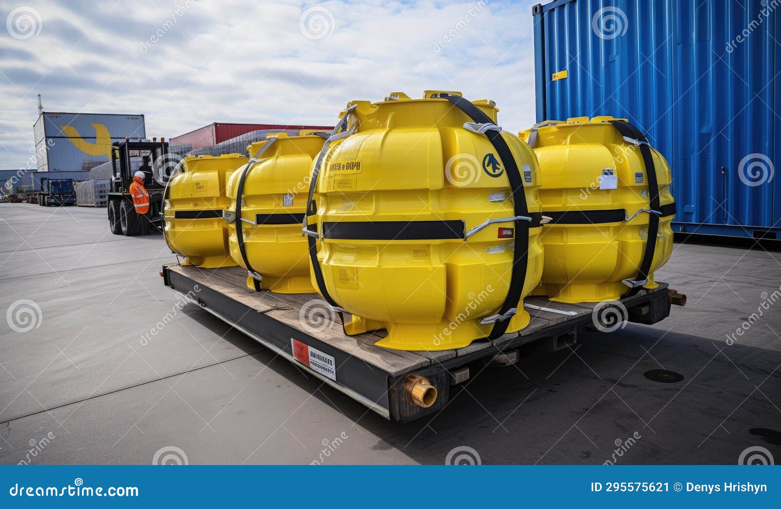 A Yellow Tanker Truck Hauling a Massive Load Stock Illustration ...