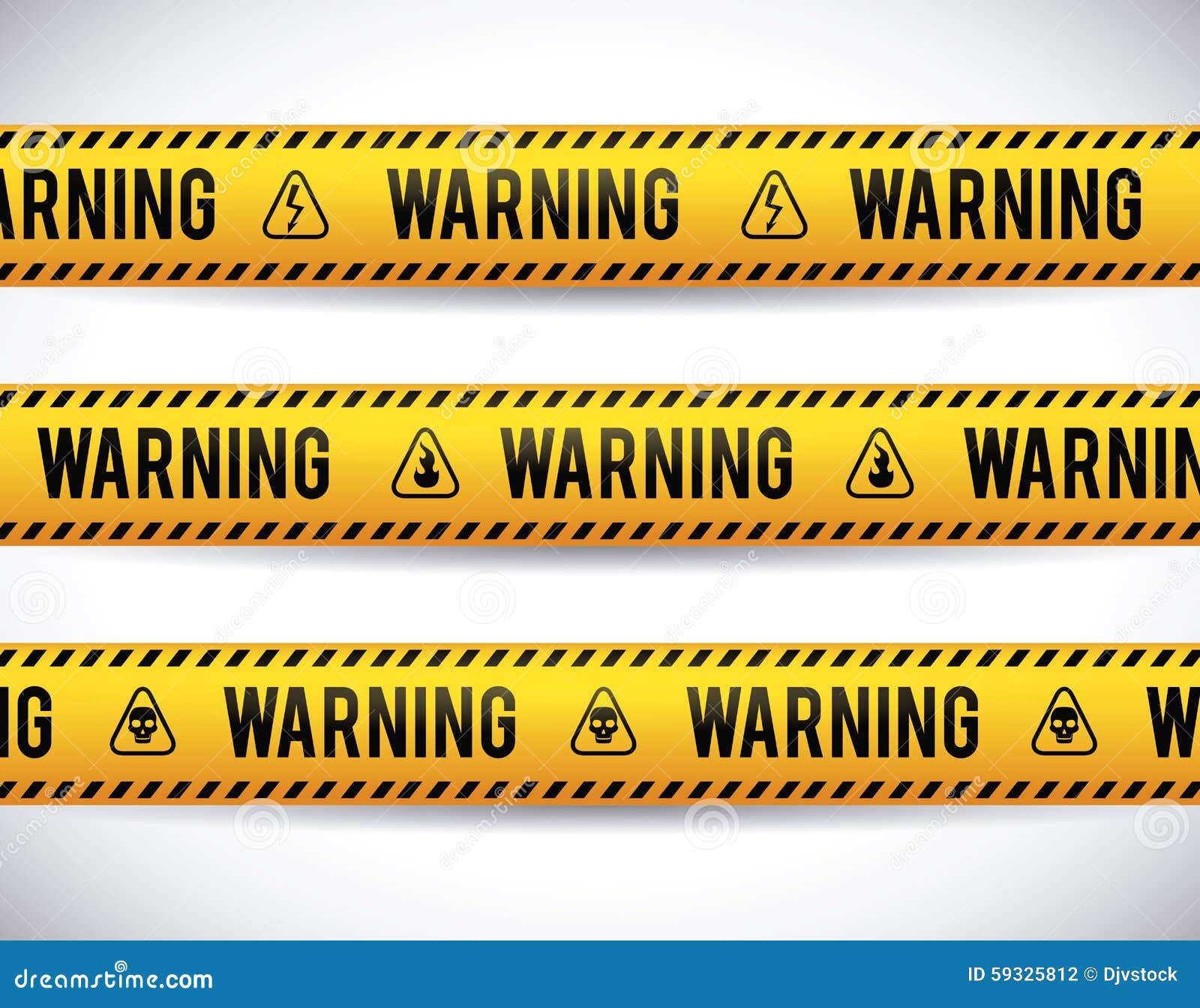 Yellow tape design. stock vector. Illustration of attention - 59325812