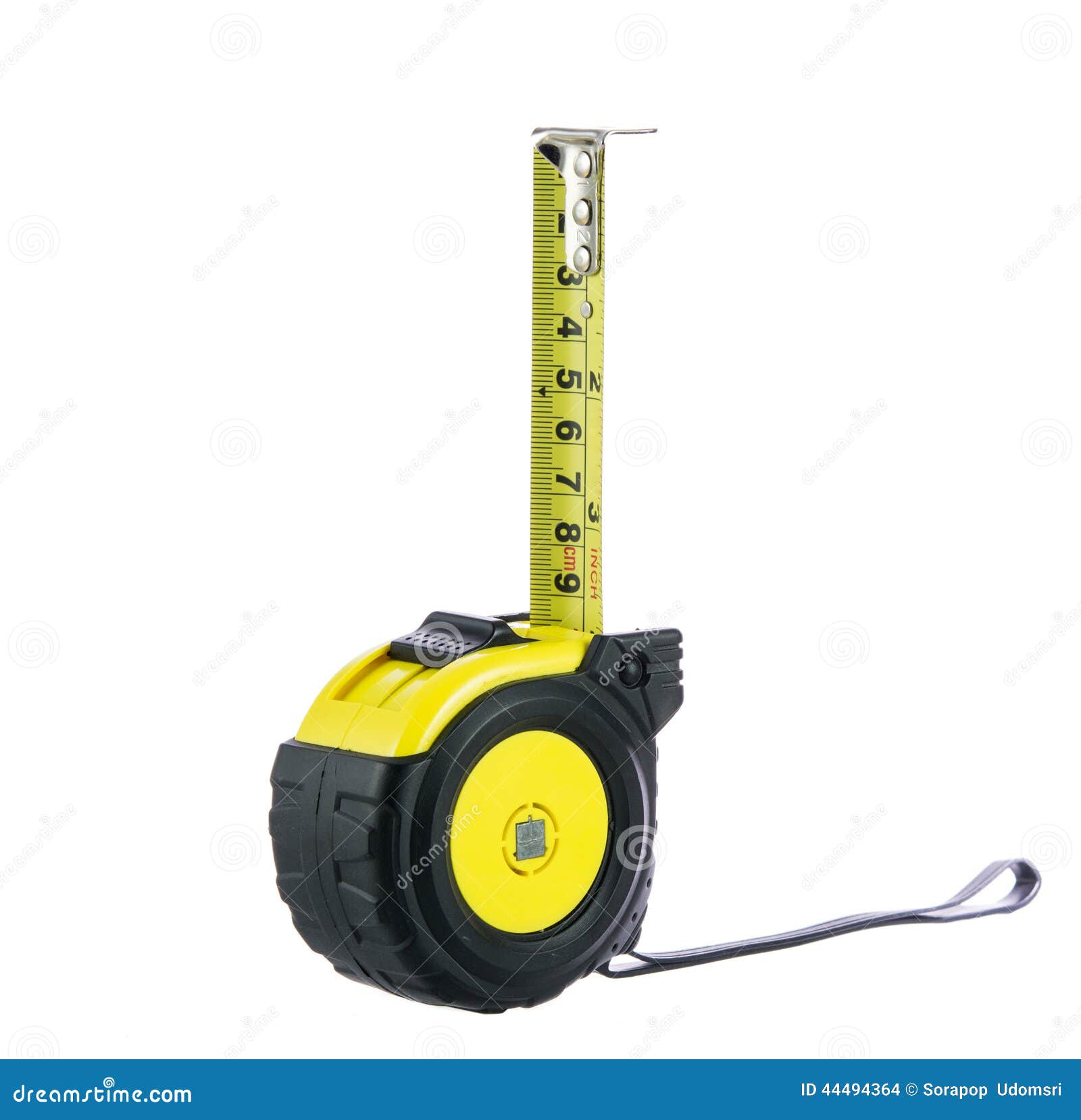 Yellow Tape Measure Isolated Stock Photo - Image of centimeter, inch ...