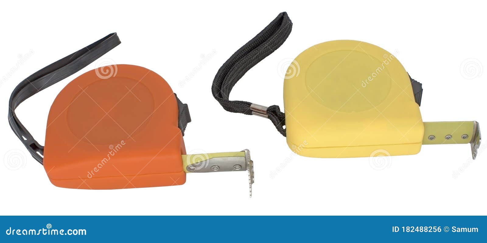 Yellow Tape Measure Isolated on White Stock Photo - Image of steel ...