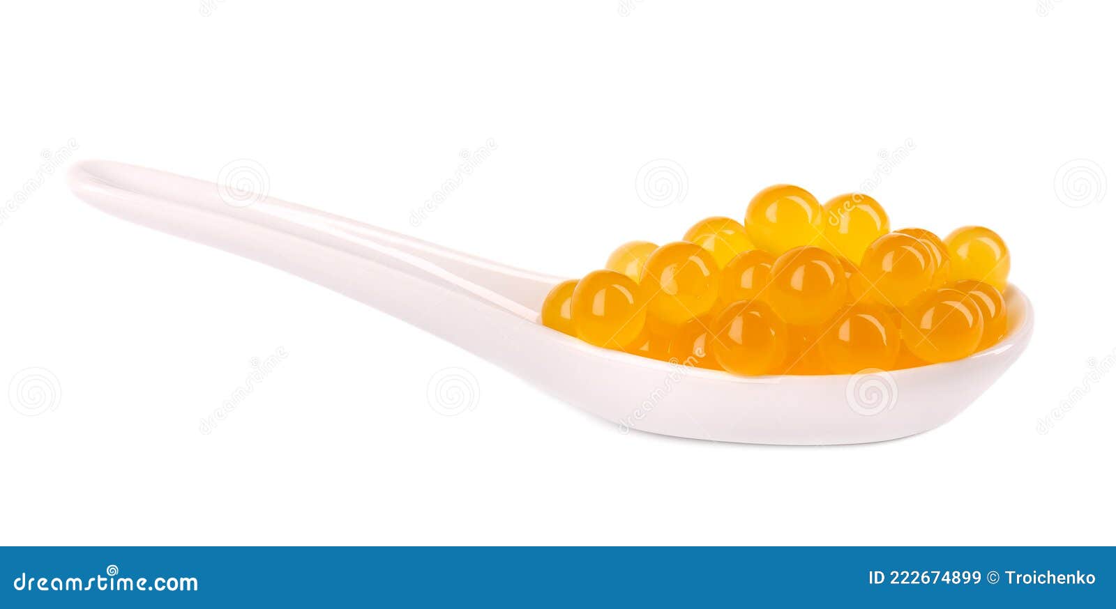 Yellow Tapioca Pearls for Bubble Tea Isolated on White Background ...