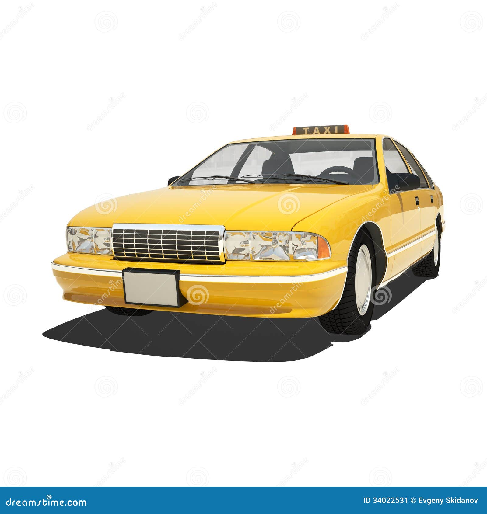Yellow Taxi isolated stock illustration. Illustration of path - 34022531