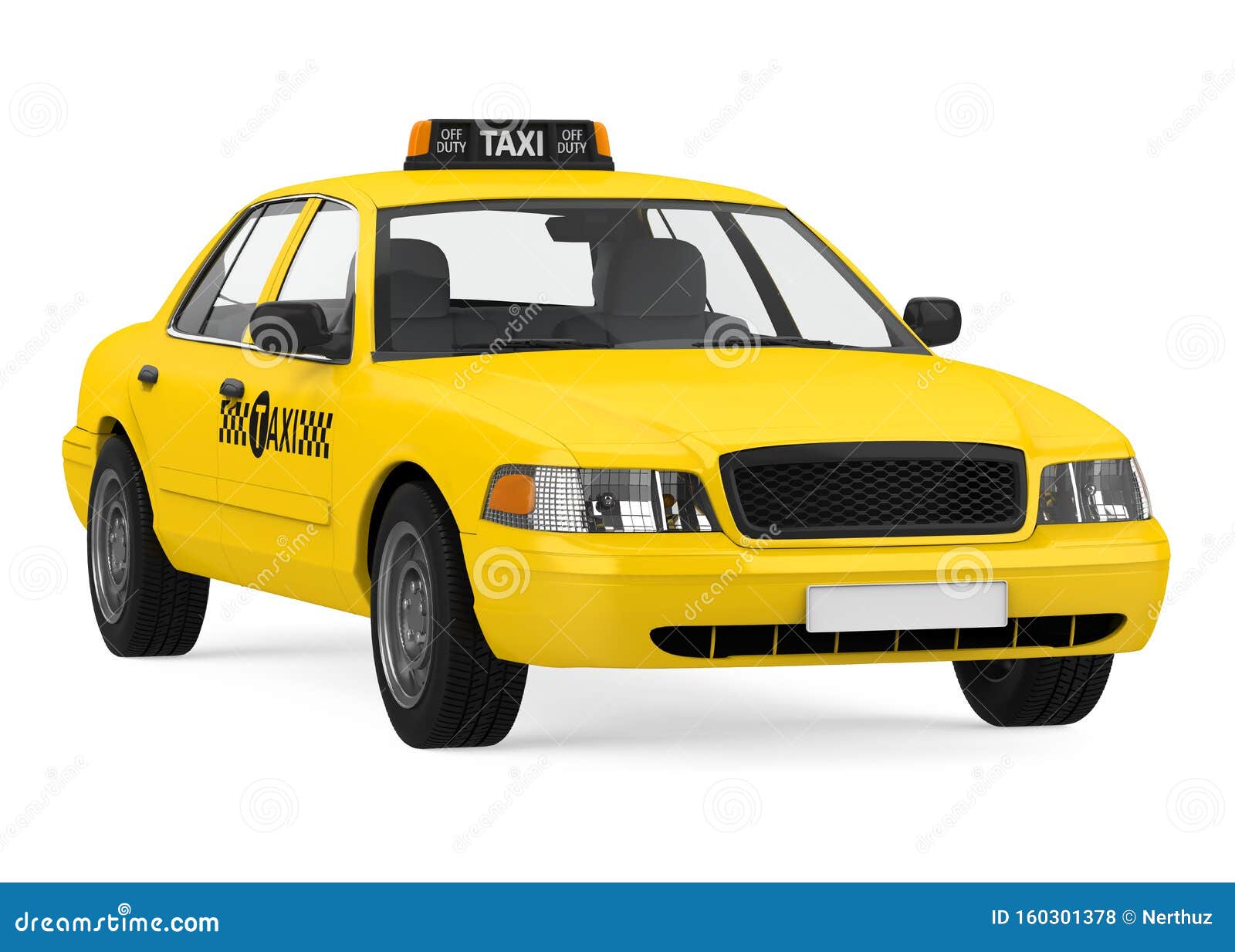 Yellow Taxi Isolated stock illustration. Illustration of public - 160301378