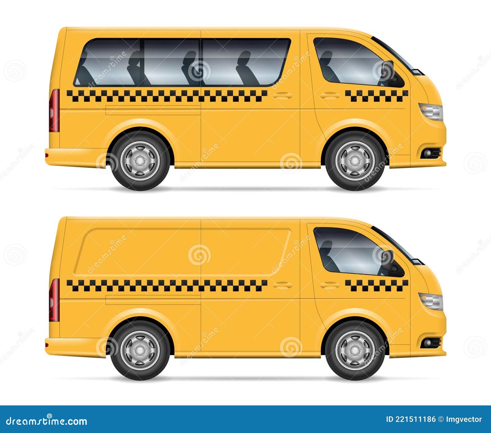Set Of Minivans. Vector Illustration On A White Background ...