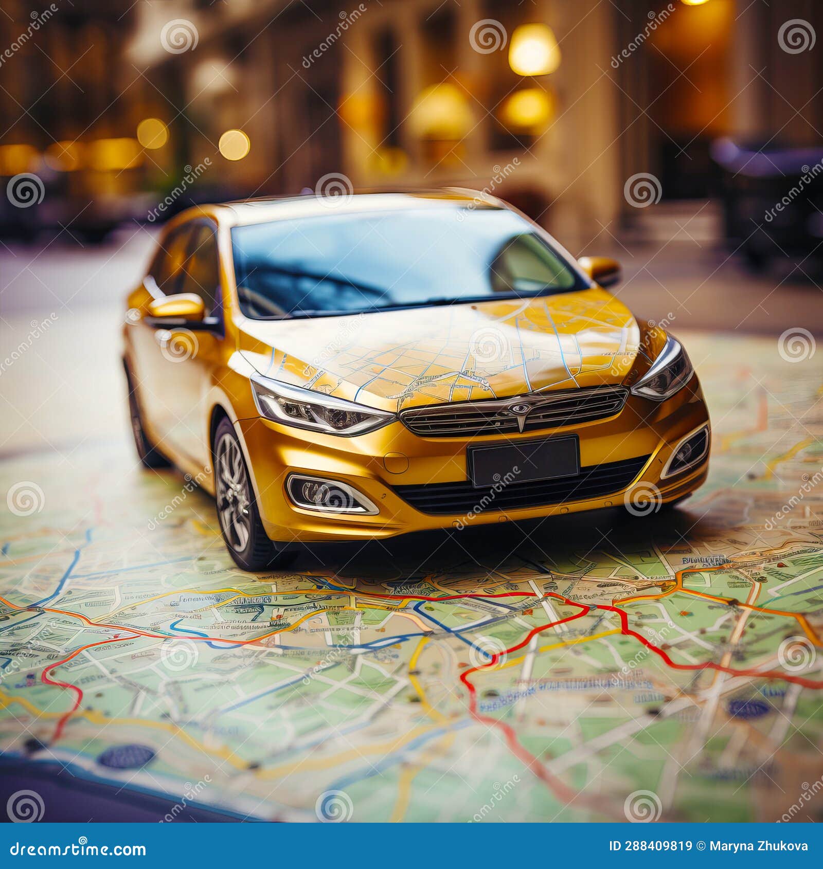 A Yellow Taxi Rides on a Geolocation Map with the JPS Function. Stock ...