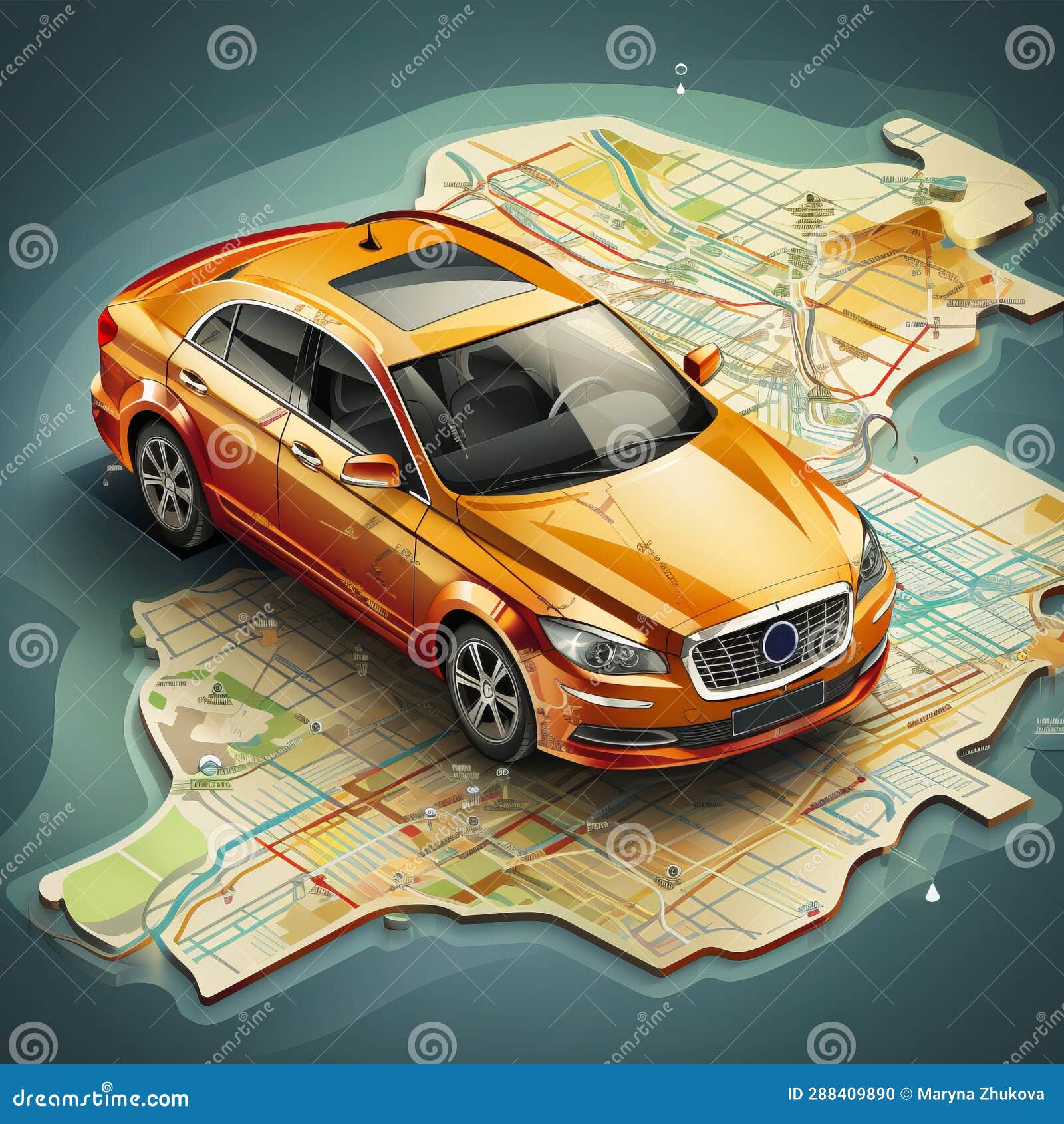 A Yellow Taxi Rides on a Geolocation Map with the JPS Function. Stock ...