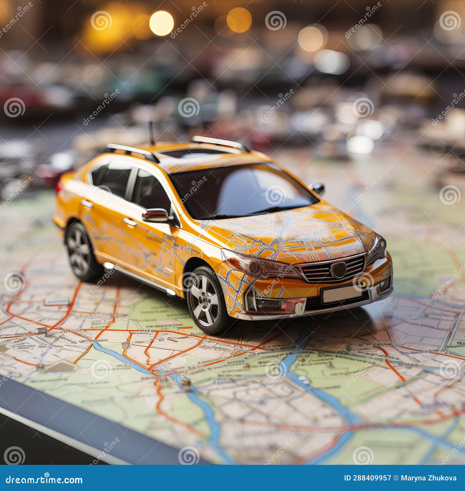 A Yellow Taxi Rides on a Geolocation Map with the JPS Function. Stock ...