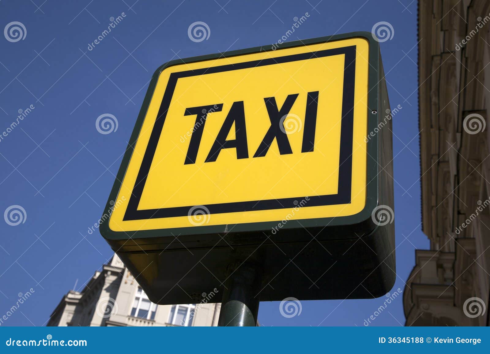 Yellow Taxi Sign stock photo. Image of transport, travel - 36345188