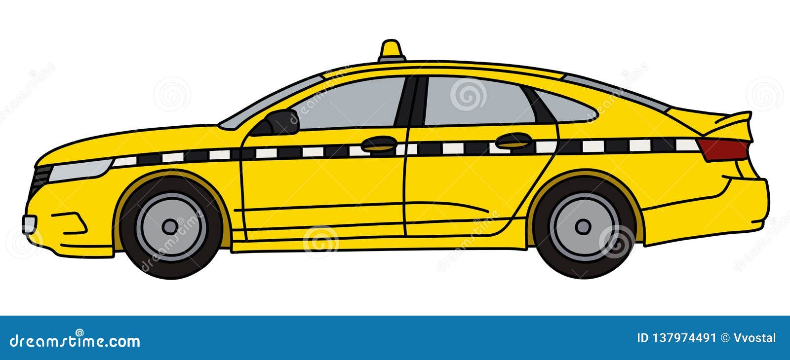 The yellow taxi stock vector. Illustration of individual - 137974491