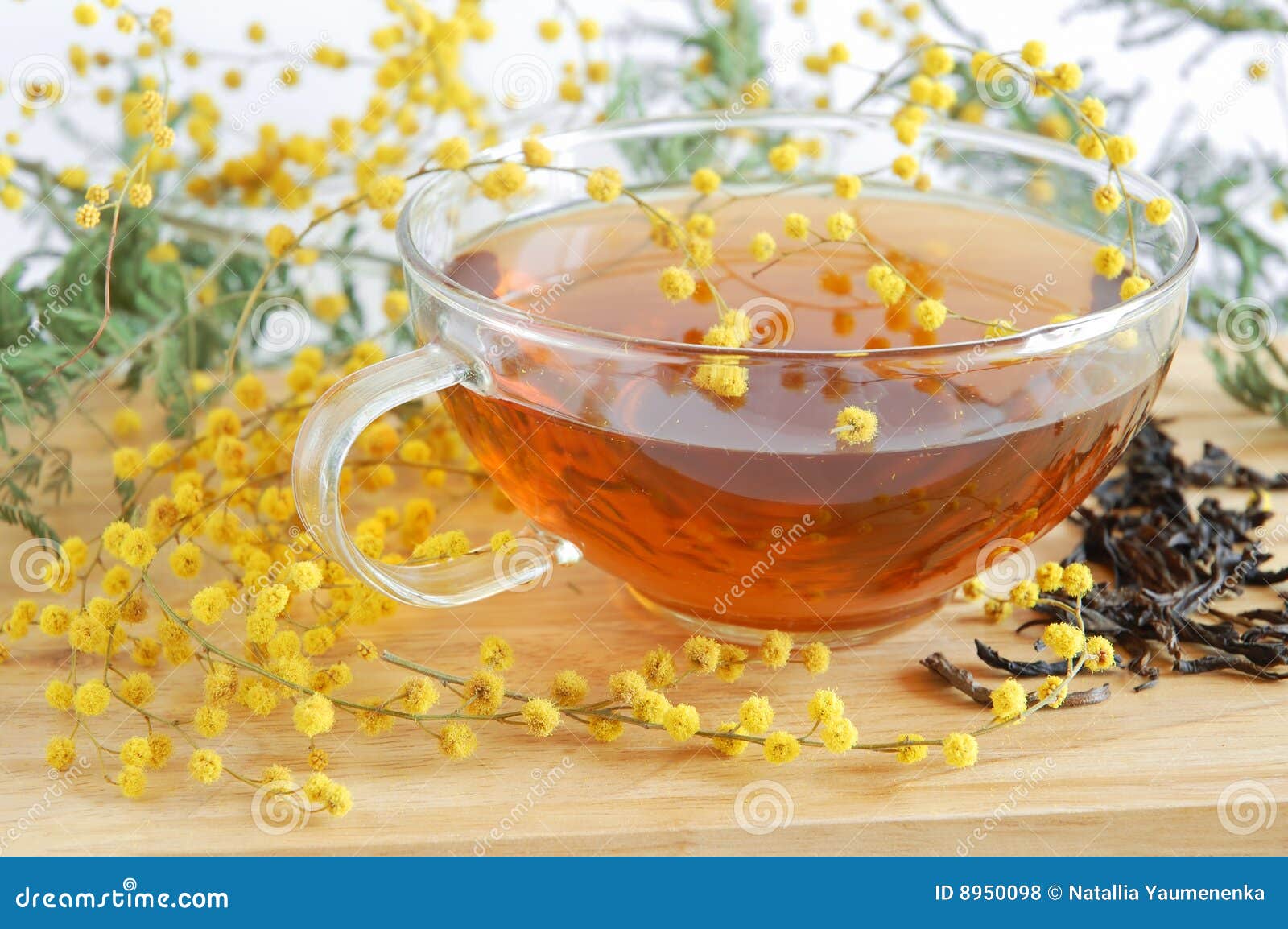 Yellow tea stock photo. Image of flower, glass, copyspace - 8950098