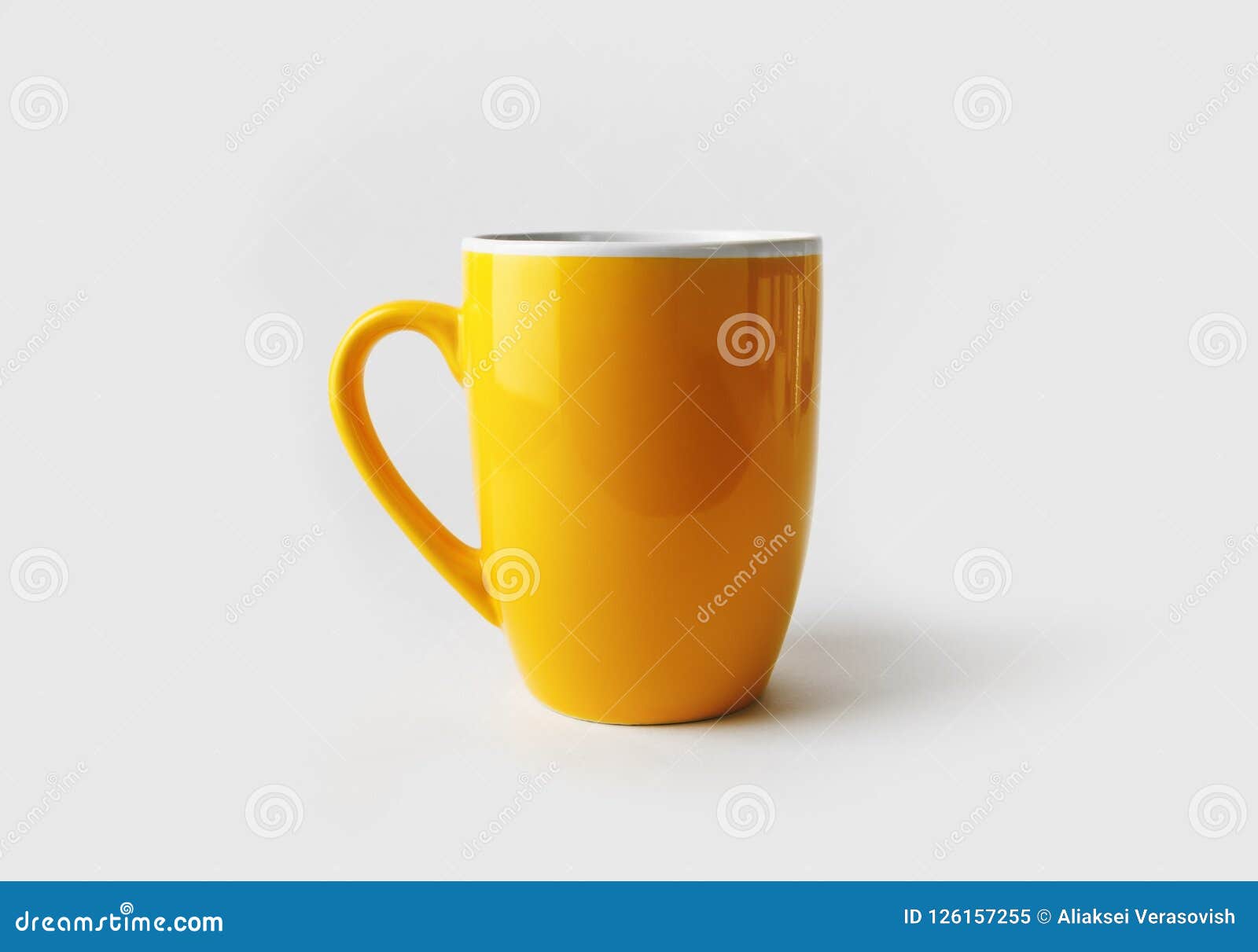 Yellow tea cup stock image. Image of color, advertising - 126157255