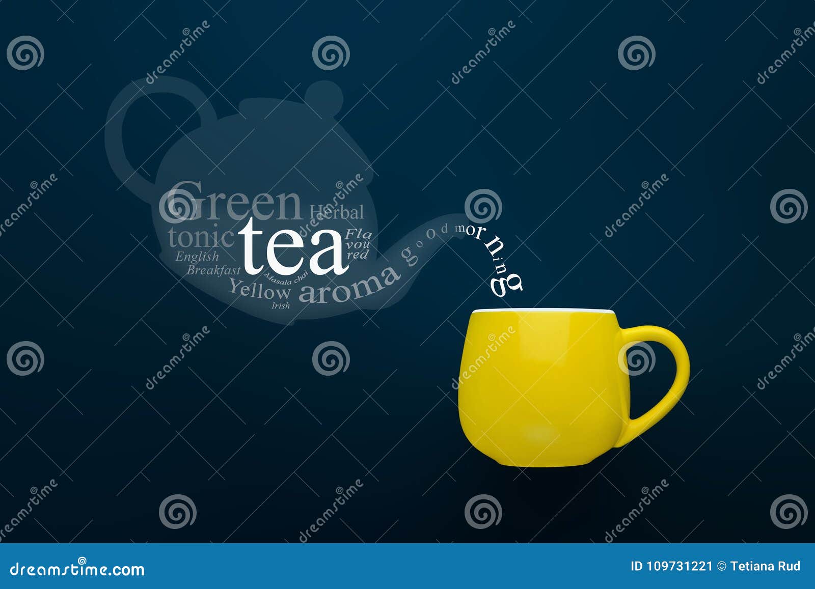 In the Yellow Tea Cup from the Teapot Pour the Text Stock Image - Image ...