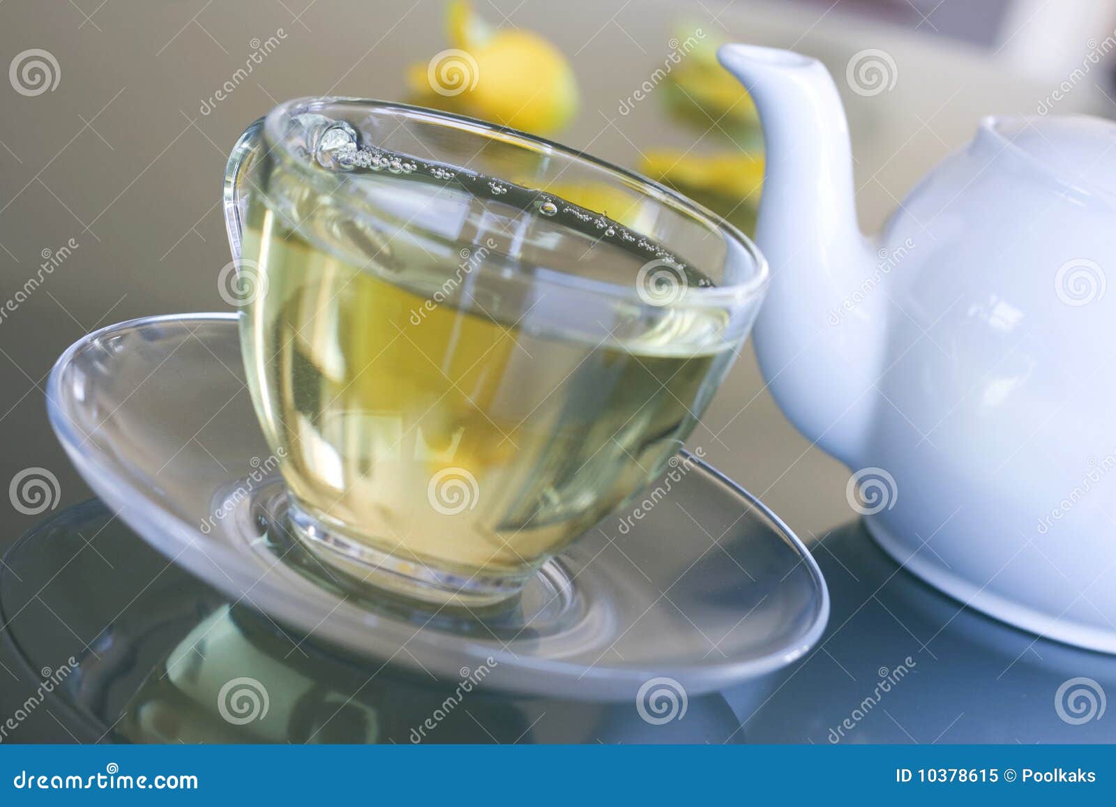 Yellow Tea in Transparent Cup Stock Image - Image of aroma, drinking ...