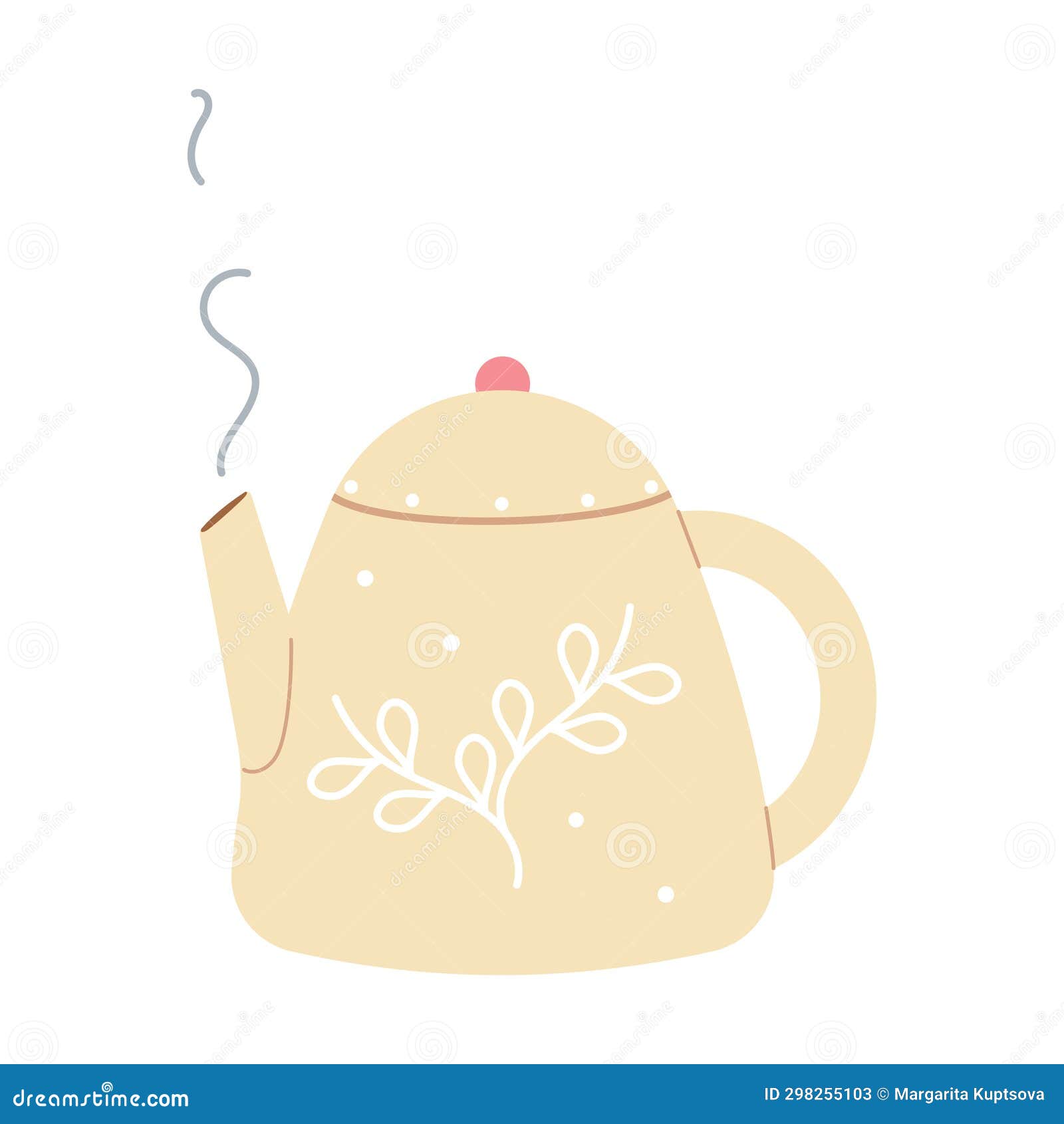 Yellow Teapot on White Isolated Background in Flat Style. Teapot with ...