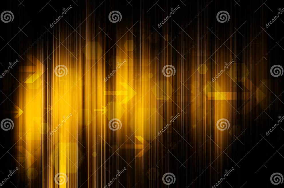 Yellow Technology in Black Background Stock Illustration - Illustration ...