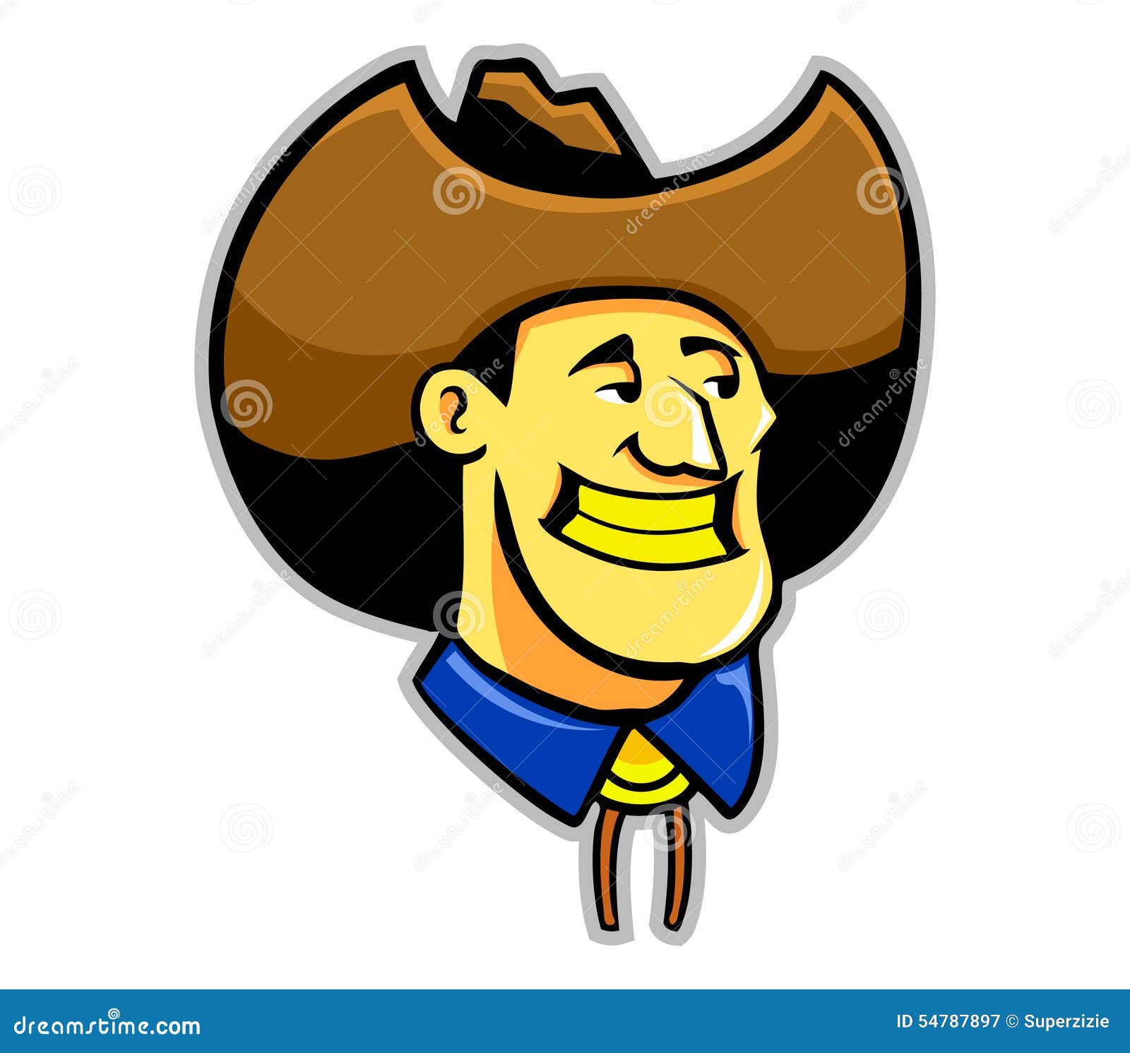 Yellow Teeth Cowboy stock vector. Illustration of concepts - 54787897