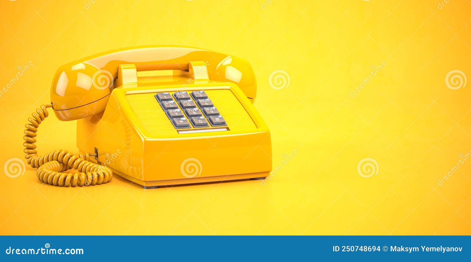 Retro Push Button Telephone With Keypad On Headset. Old 70s, 80s Touch ...