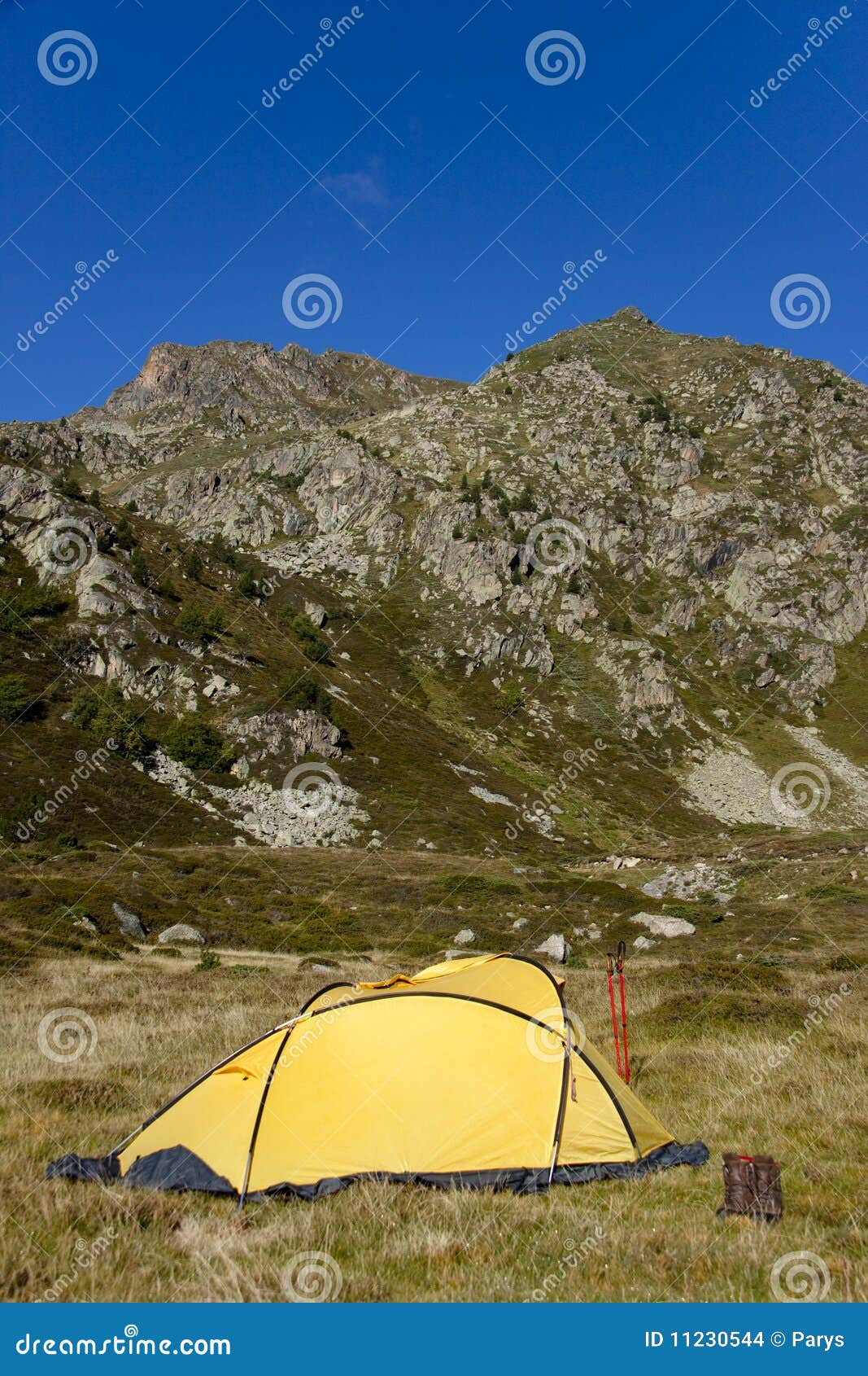 Yellow tent stock photo. Image of andora, high, peak - 11230544