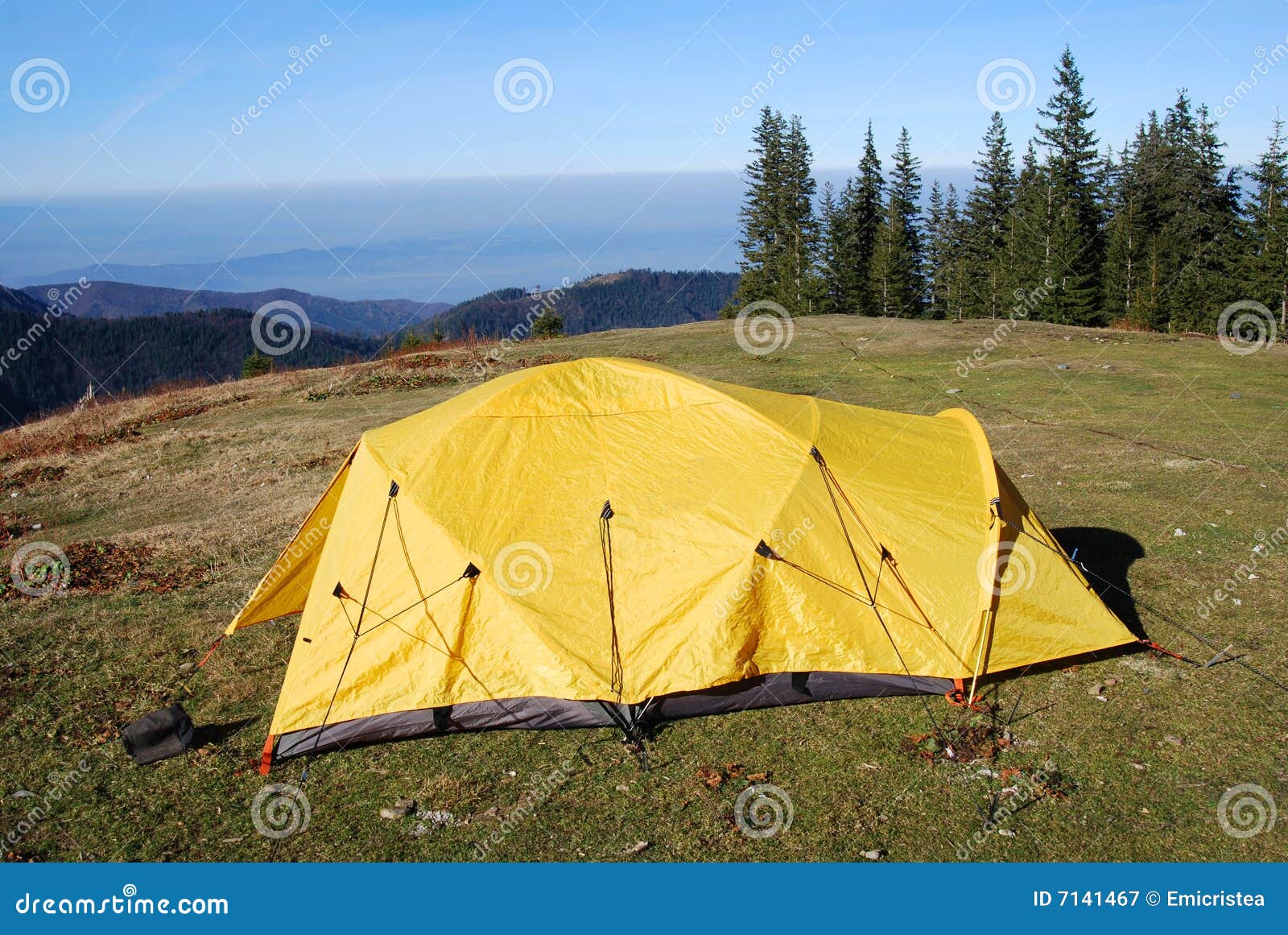 Yellow tent stock image. Image of sport, camp, outdoor - 7141467