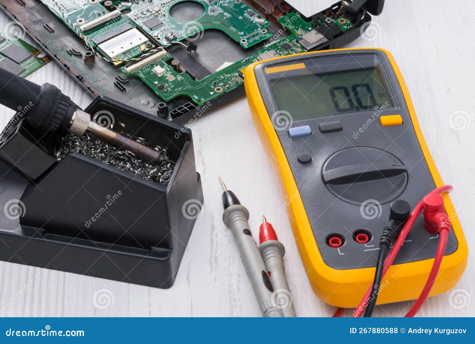 Yellow Tester for Checking the Electrical Circuit on the Table, Testing ...