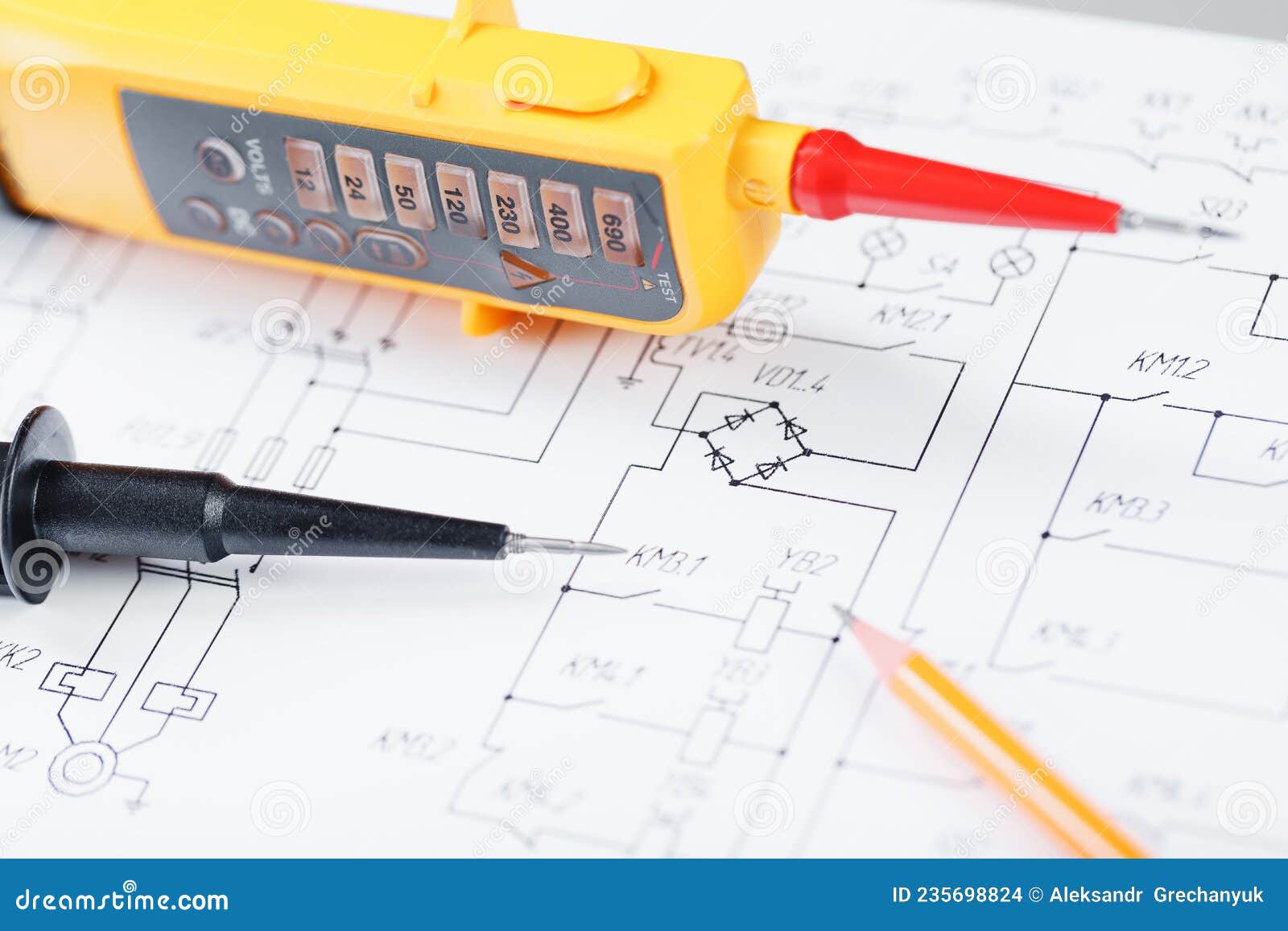 Yellow Tester for Step-by-step Voltage Indication on the Electrical ...