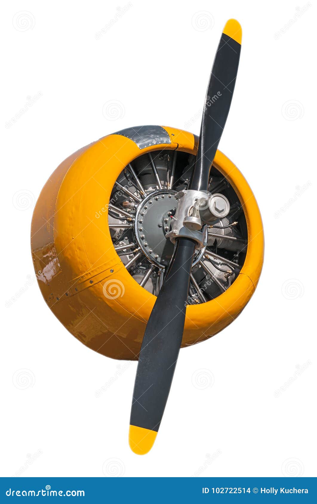 Yellow at-6 Texan Engine and Propeller Stock Photo - Image of historic ...
