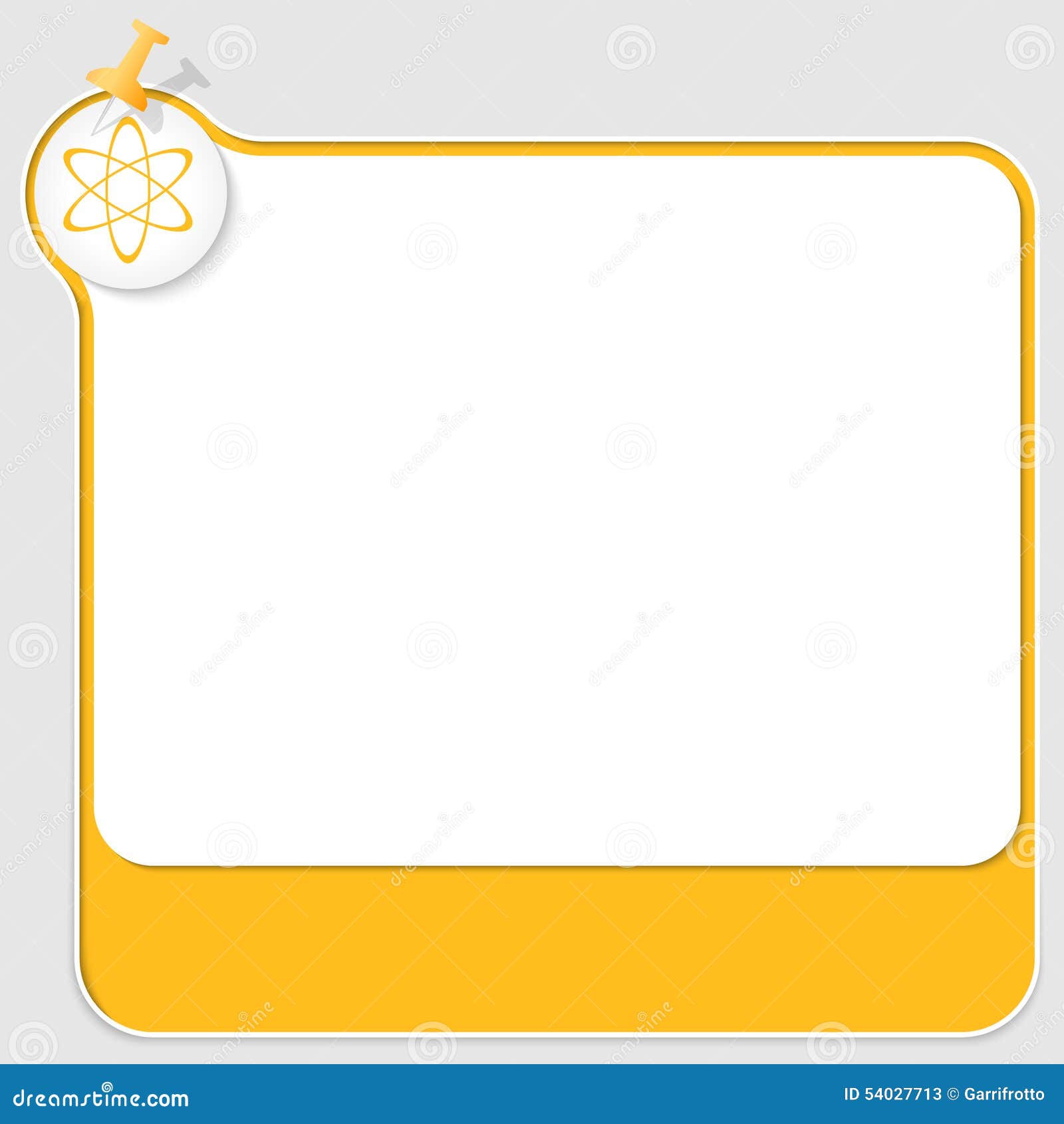 Yellow text box stock vector. Illustration of atom, concept - 54027713