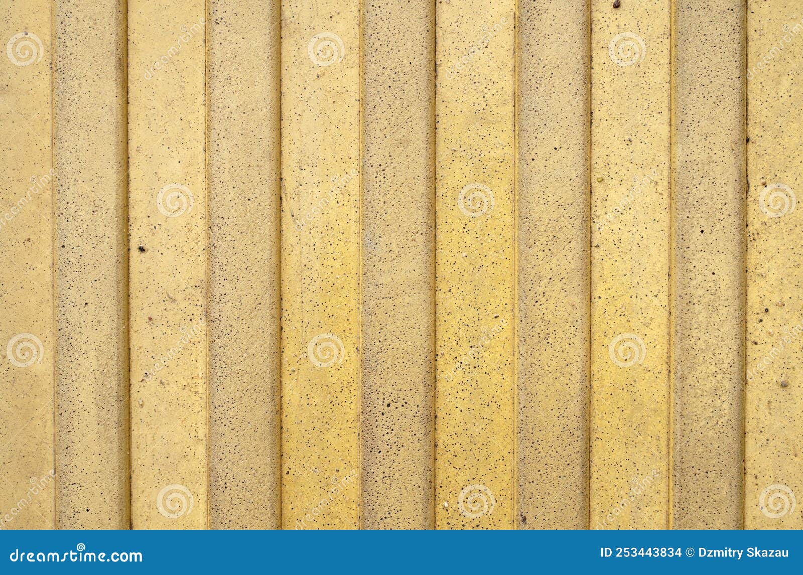Yellow Texture of Poured Concrete with Repeating Vertical Stripes ...