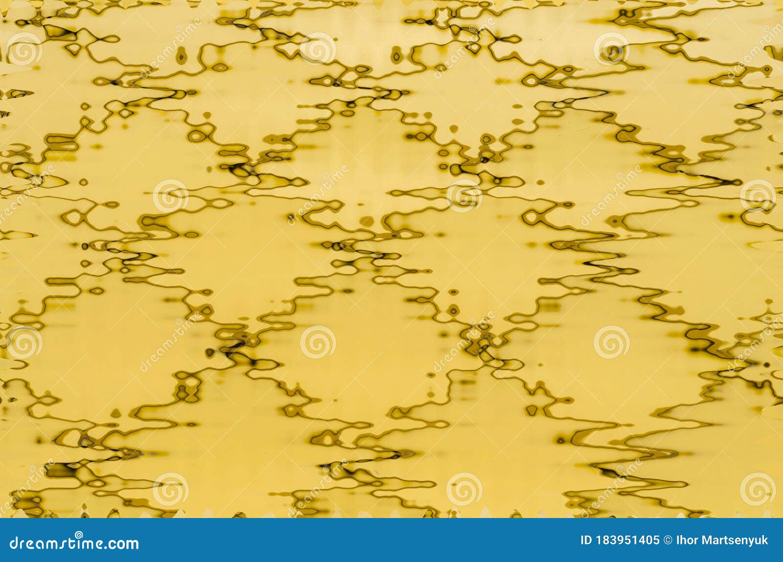 Yellow Texture of Wavy Geometric Shapes. 3D Visualization for Print and ...