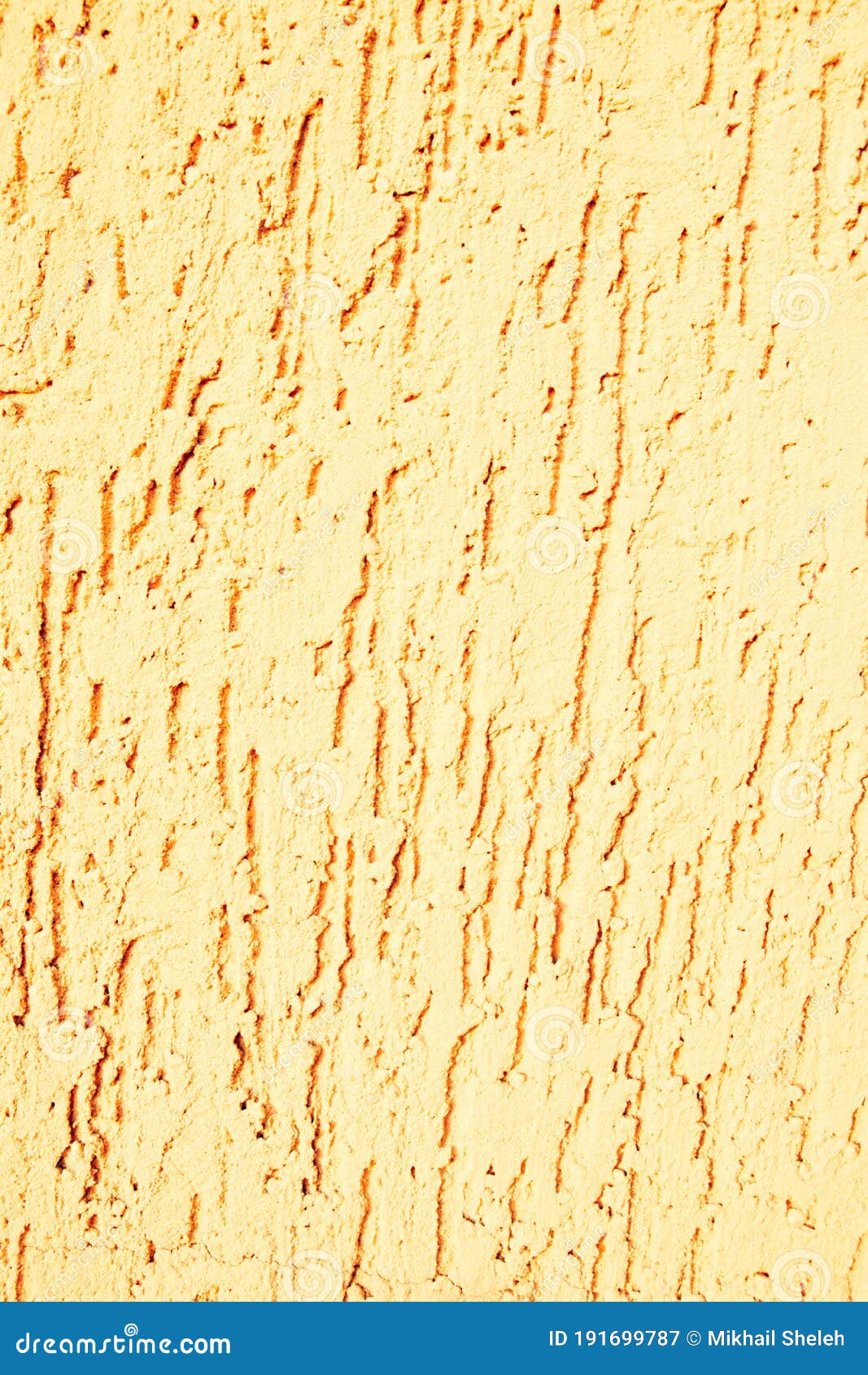 Yellow Textured Plaster. Deep Unidirectional Strokes on the Plaster ...