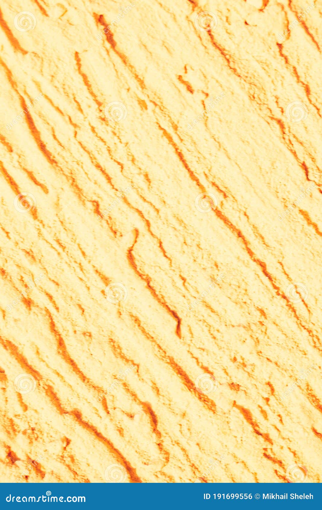 Yellow Textured Plaster. Deep Unidirectional Strokes on the Plaster ...