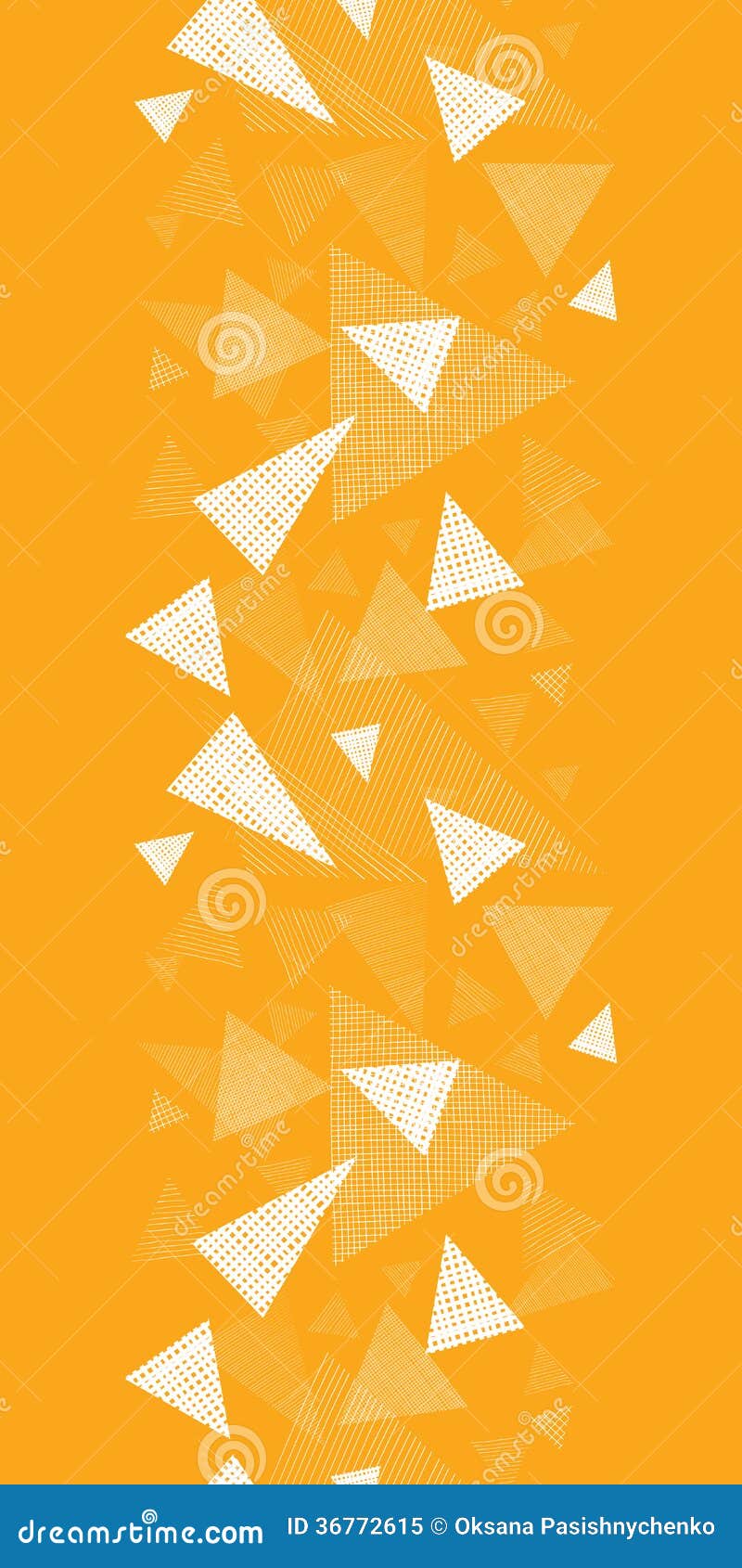 Yellow Textured Triangles Vertical Border Seamless Stock Illustration ...