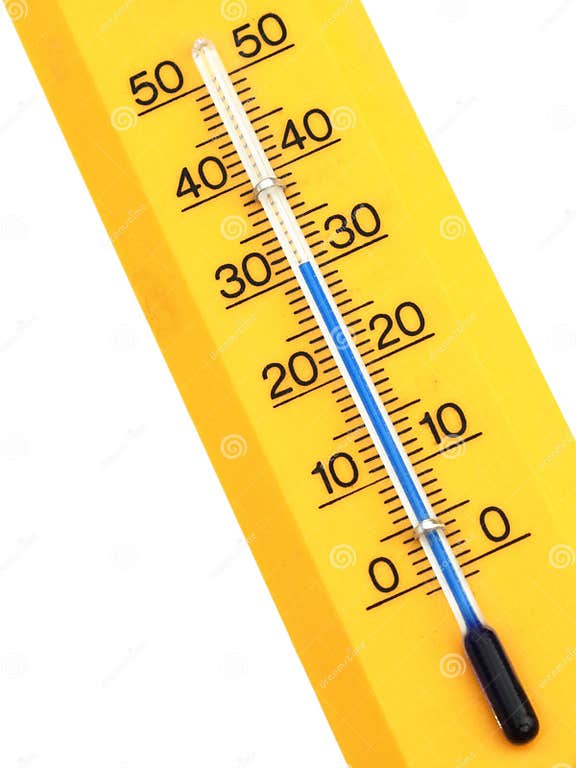 Yellow Thermometer stock photo. Image of isolated, centigrade - 6538418