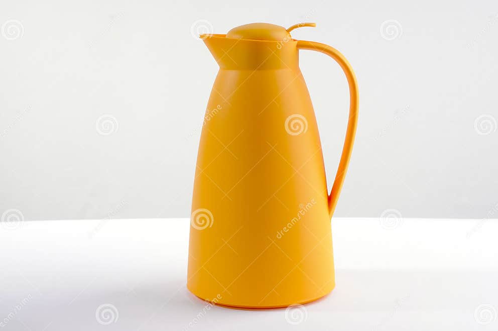 Yellow thermos stock image. Image of container, warm - 28000089