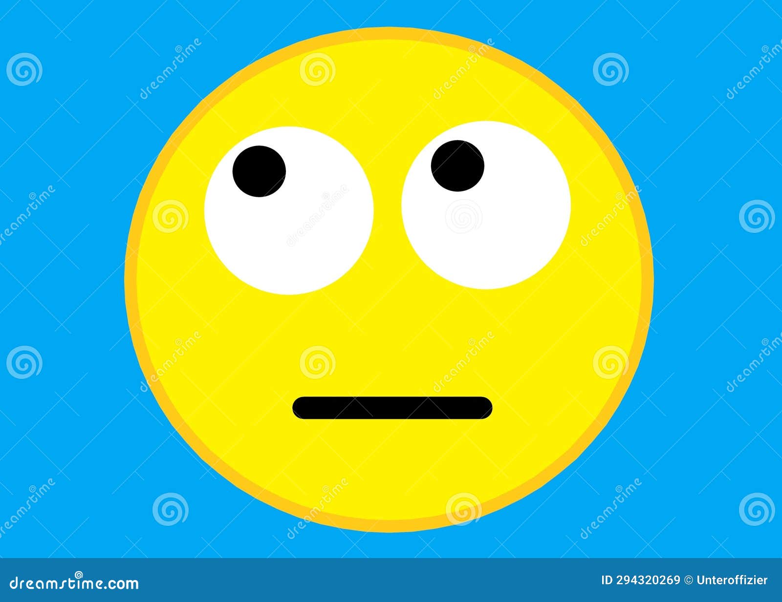 A Yellow Thinking or Guilty Expression Emoticon Smiley Light Blue ...