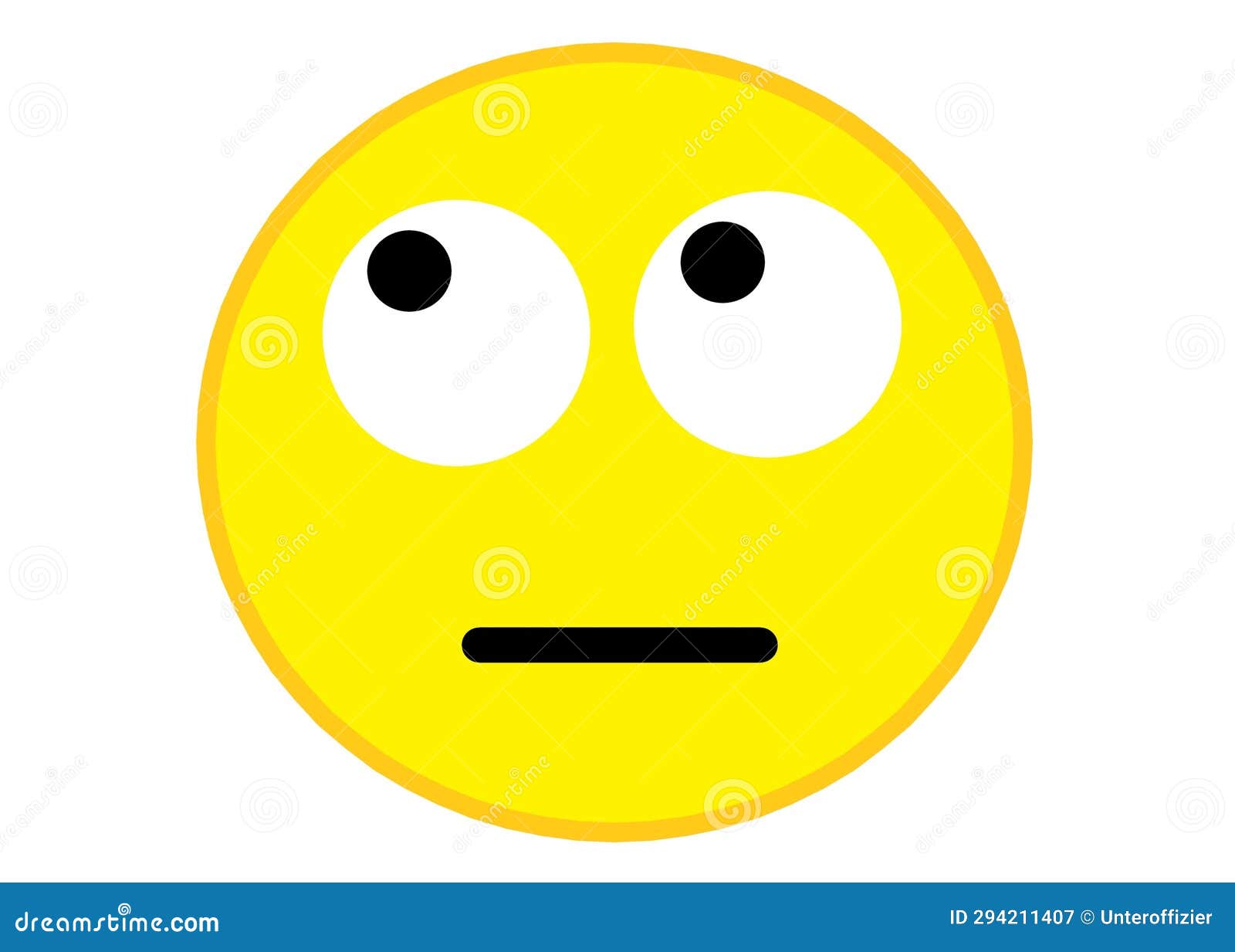 A Yellow Thinking or Guilty Expression Emoticon Smiley White Backdrop ...