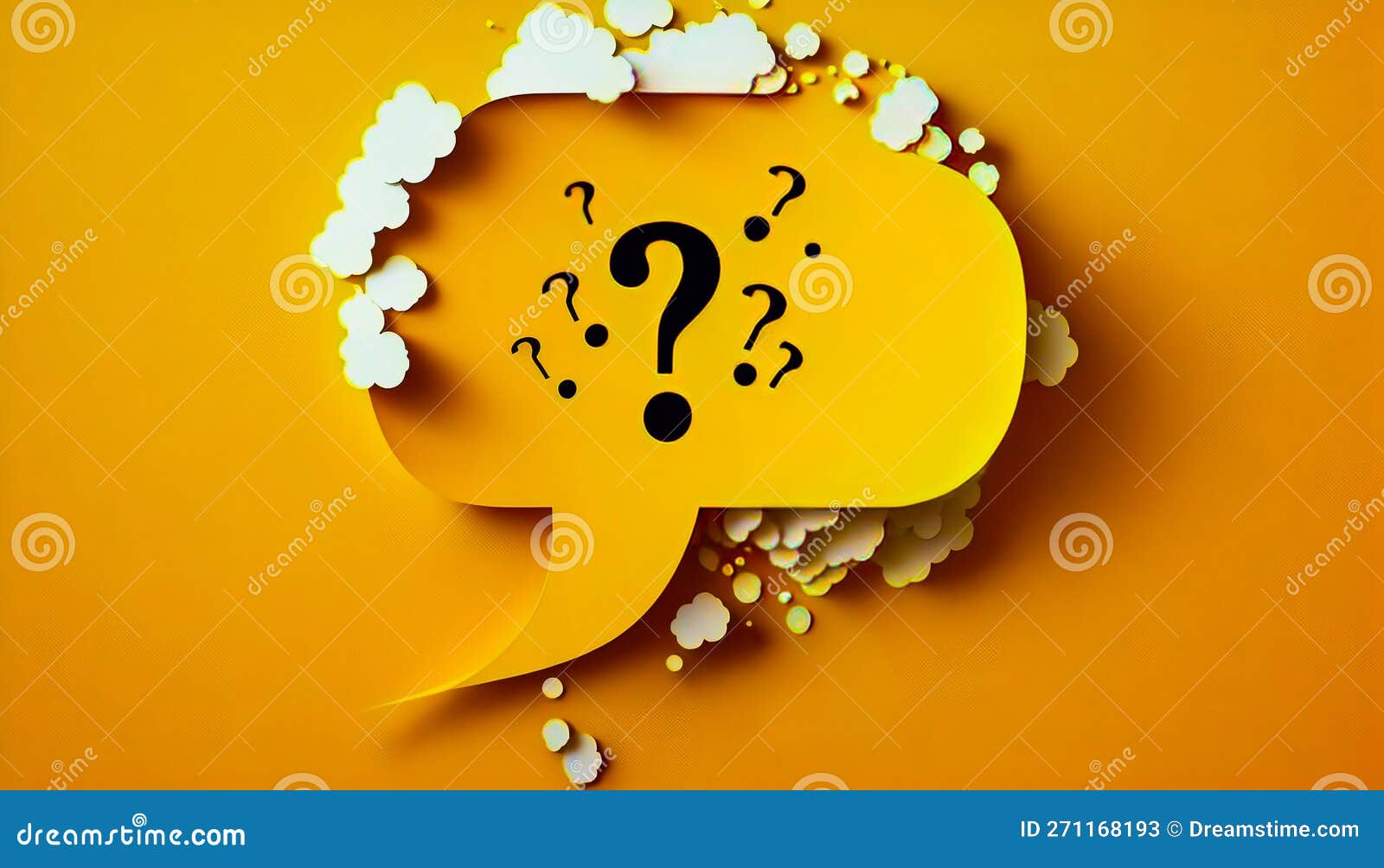 Yellow Thought Bubble with Question Marks on it. Generative AI Stock ...