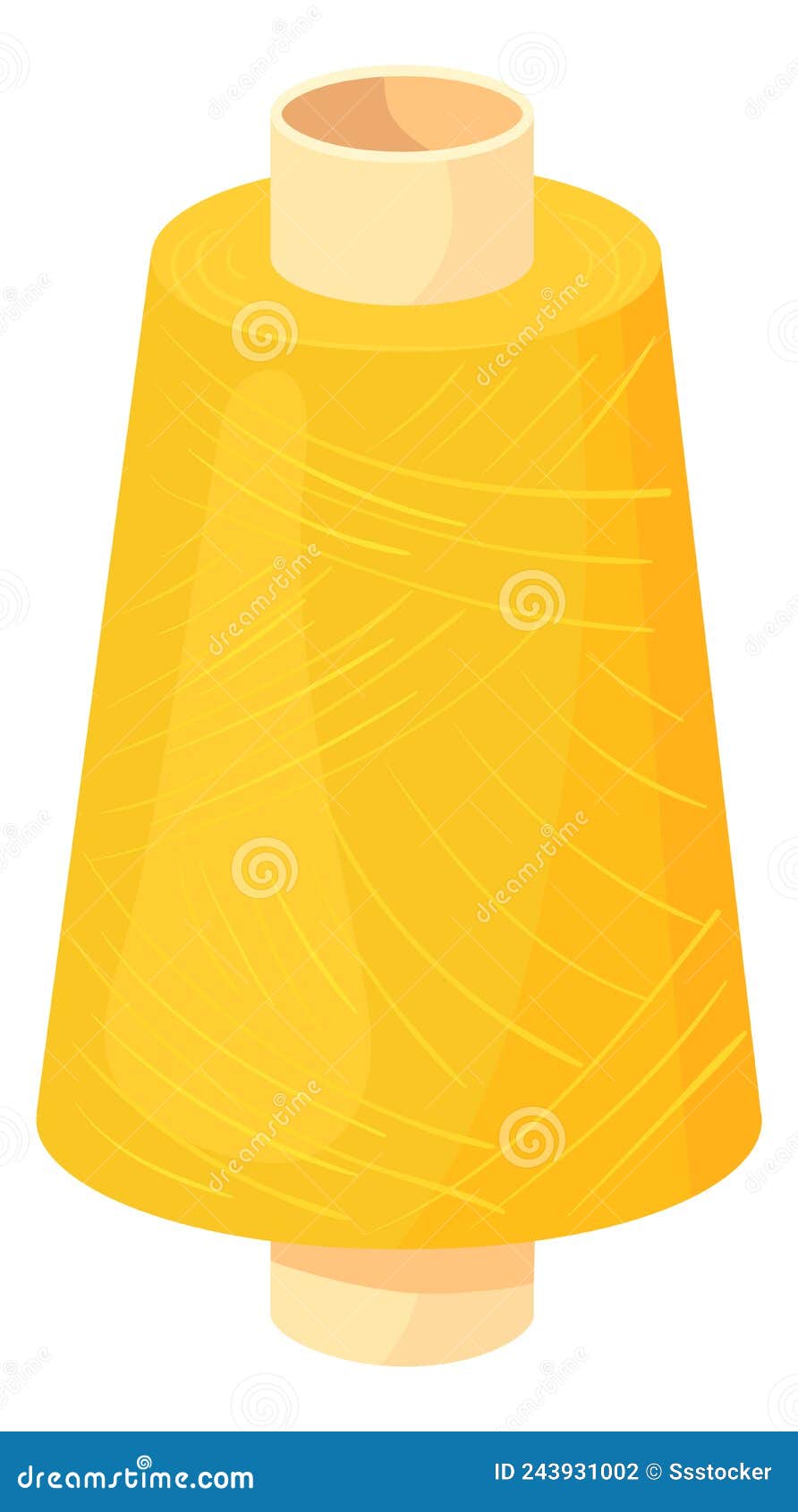 Yellow Thread Bobbin Icon. Sewing Roll in Cartoon Style Stock Vector ...