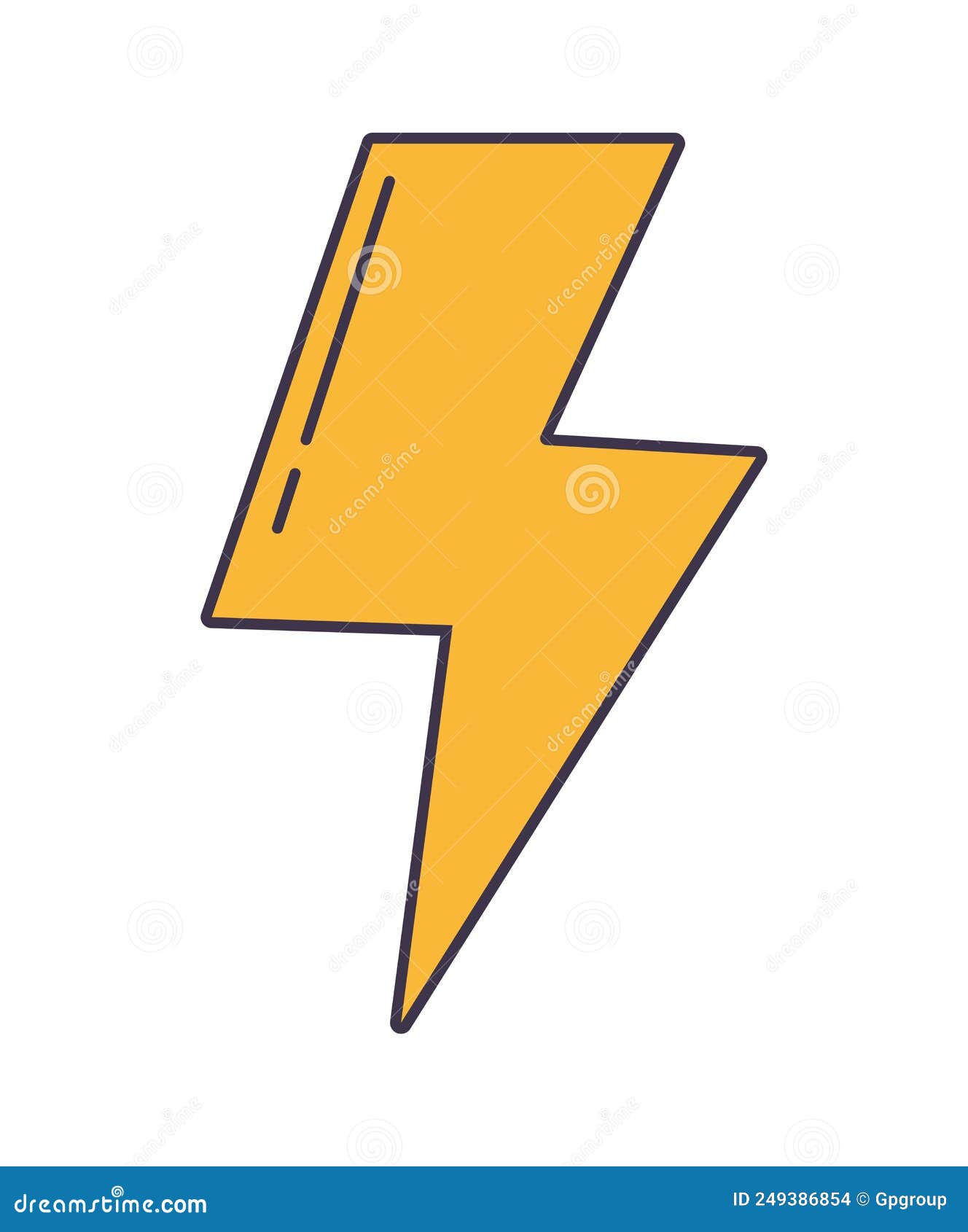 Yellow thunder design stock illustration. Illustration of emblem ...