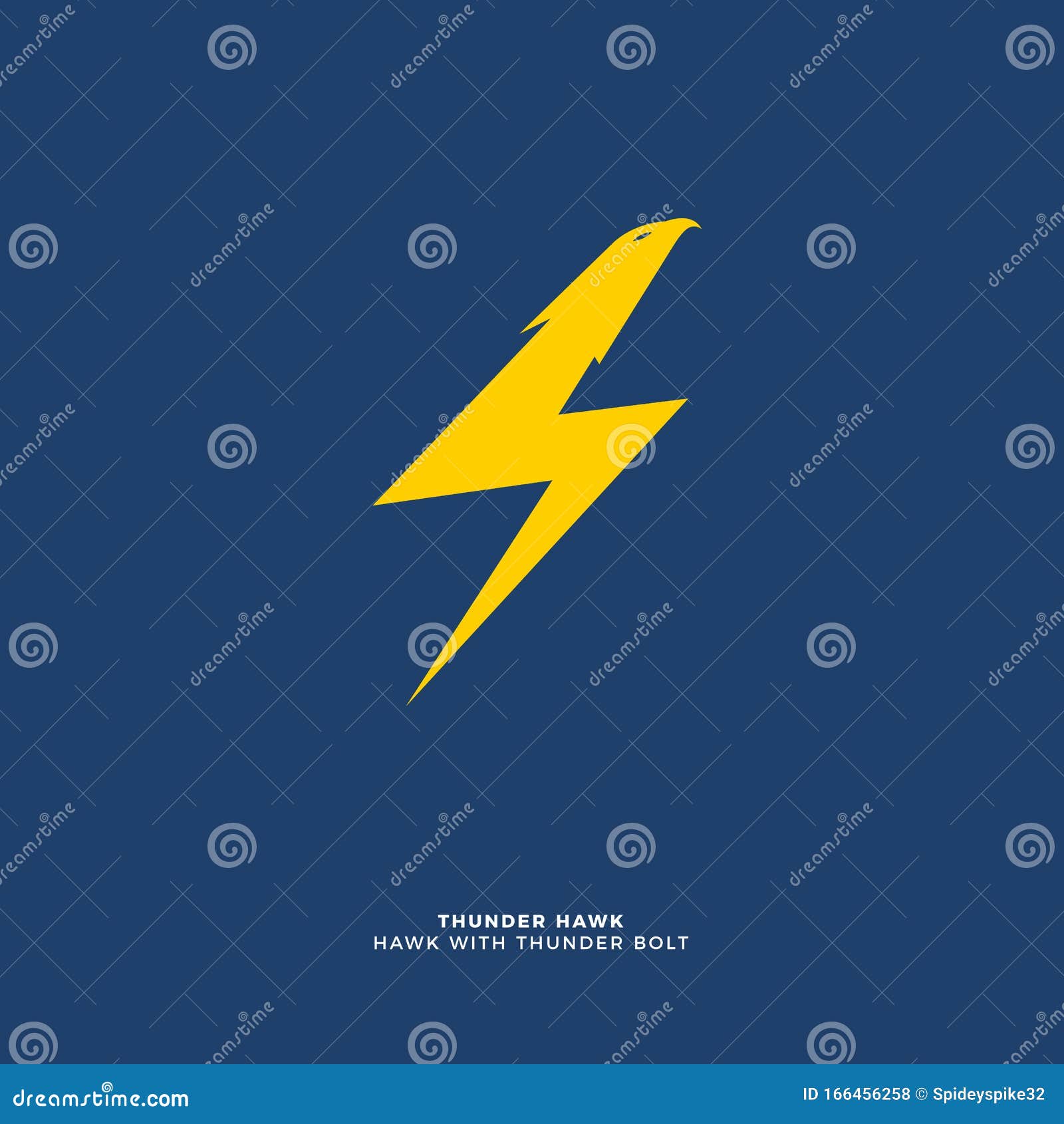 Yellow Thunder with Eagle Head Stock Vector - Illustration of business ...