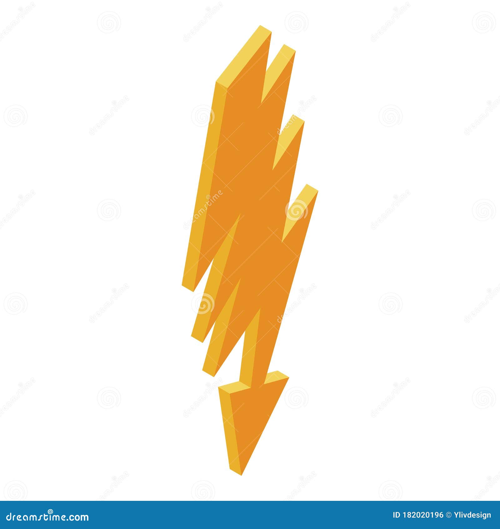 Yellow Thunder Flash Icon, Isometric Style Stock Vector - Illustration ...