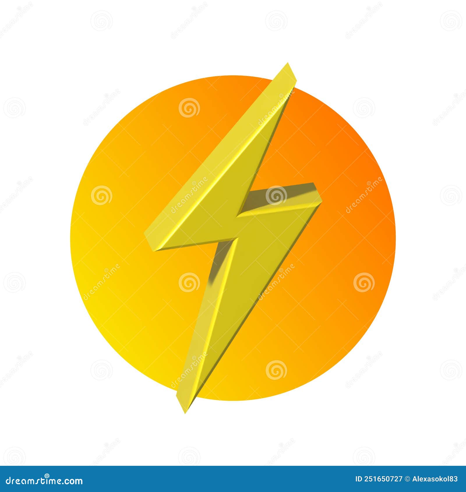 Yellow Thunder Icon 3d Illustration Stock Vector - Illustration of ...