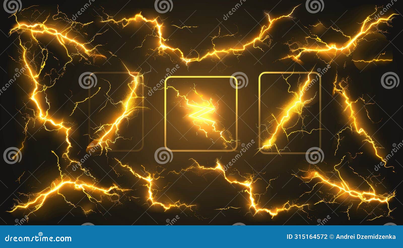 Yellow Thunderbolt Effect Background, Rectangle, Round, and Square ...