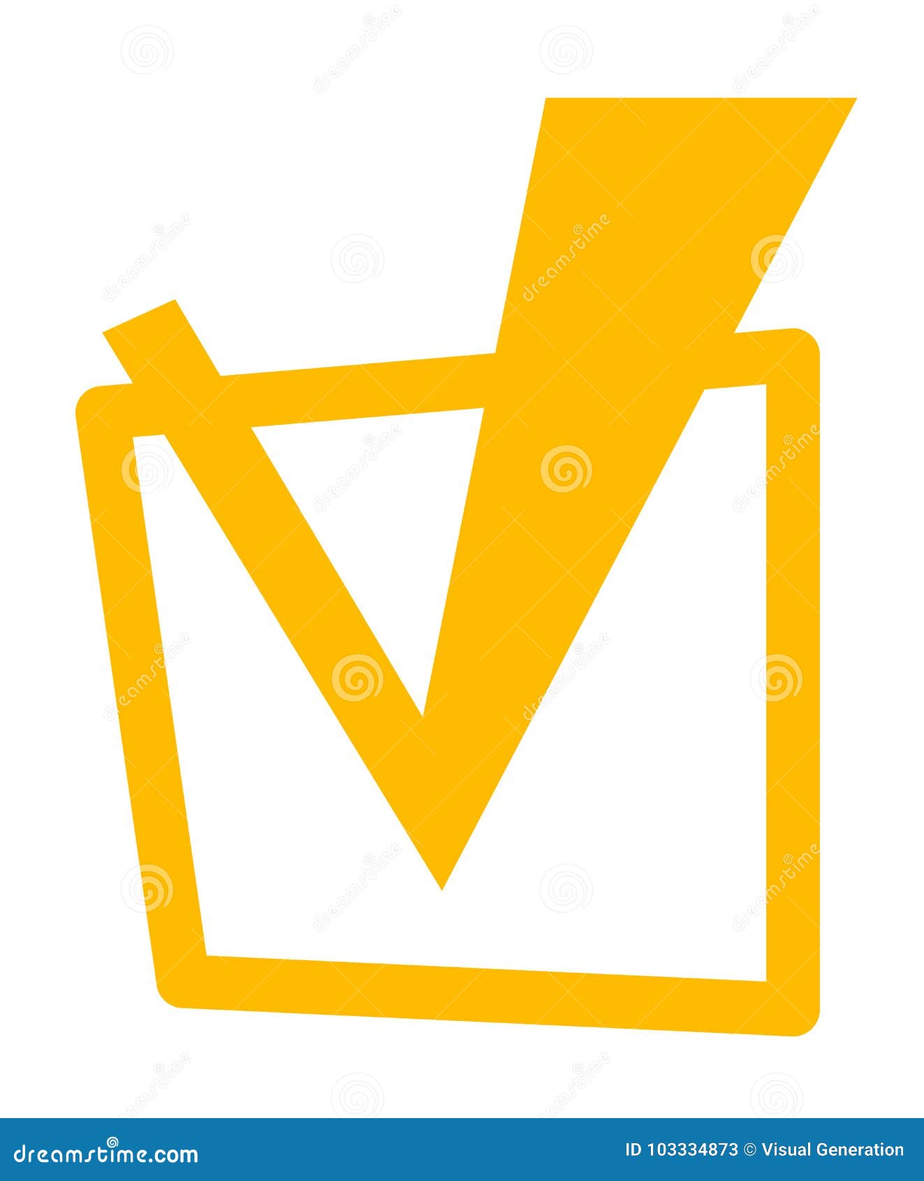 Yellow Tick Icon For Web Or App Ui Design Cartoon Vector ...